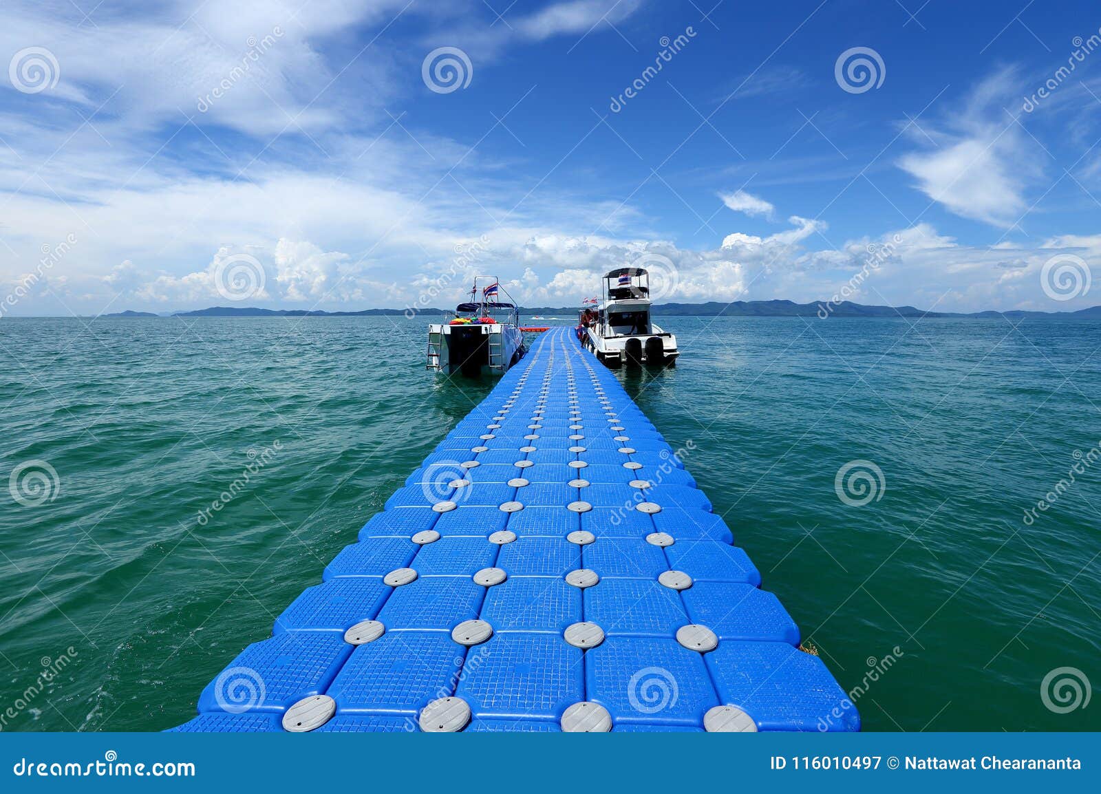 Pack Group of Blue Cubes Float on Clear Ocean Beautiful Beach for ...