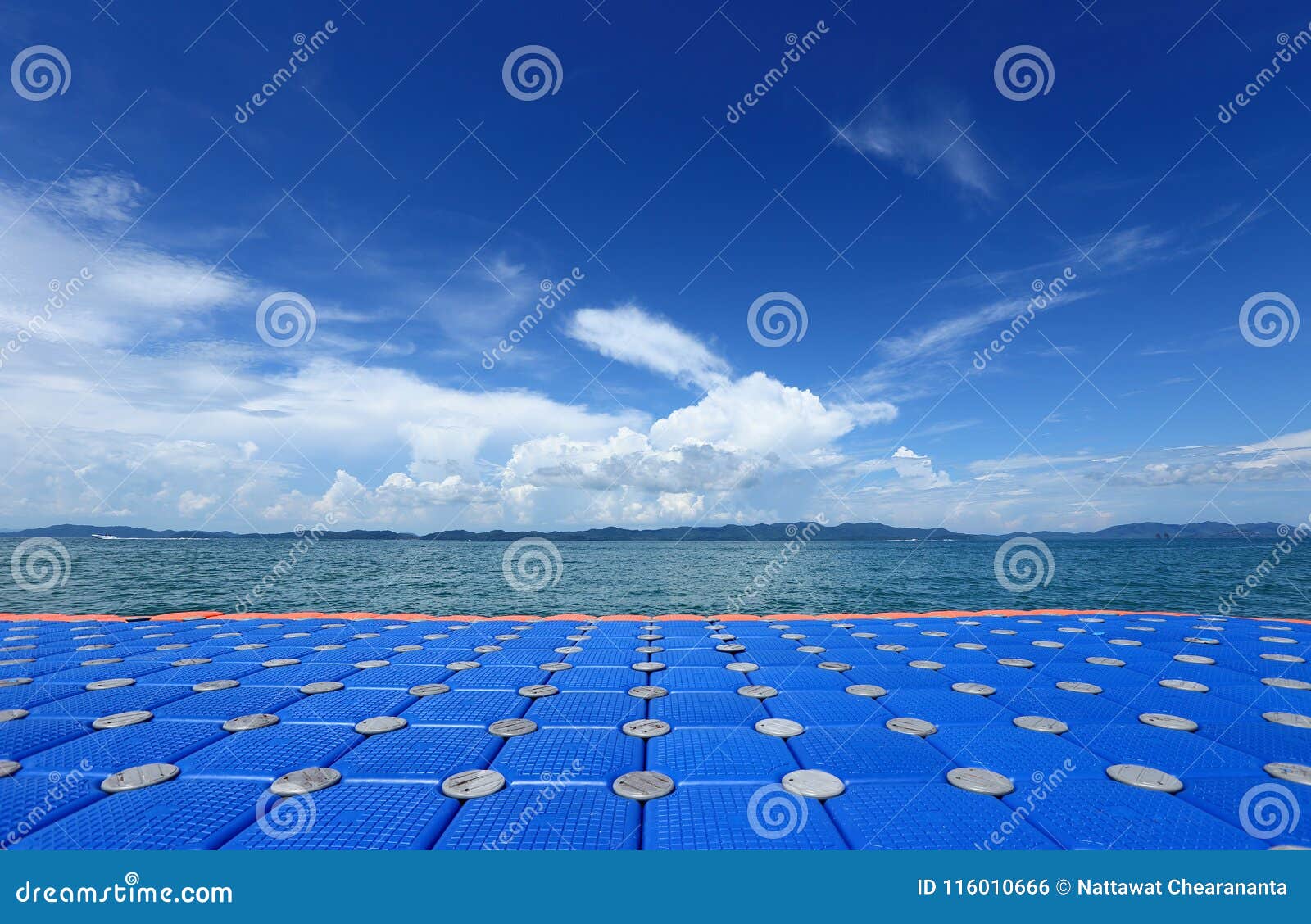 Pack Group of Blue Cubes Float on Clear Ocean Beautiful Beach for ...