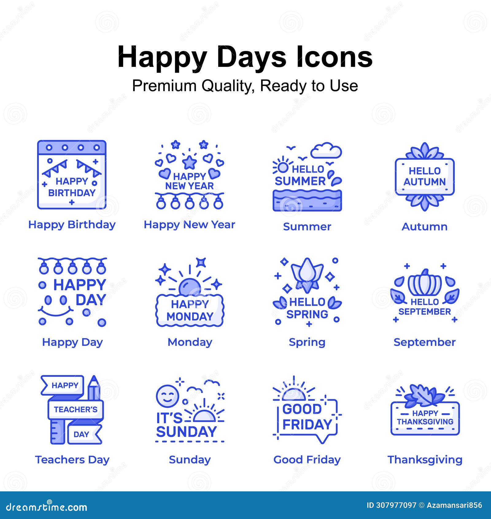 Pack of Happy Days Icons, Ready To Use in Websites and Mobile Apps ...