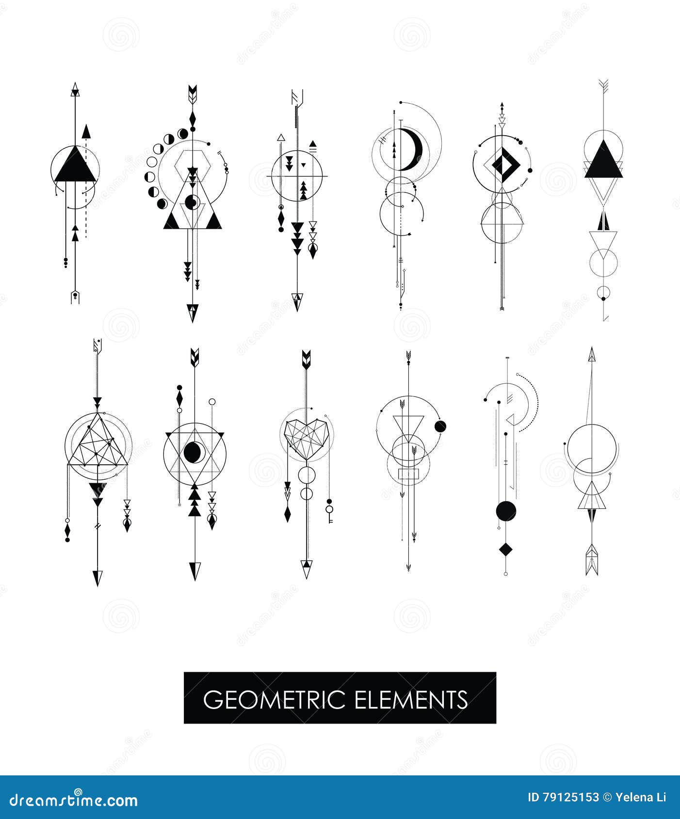 Pack of High Quality Geometric Elements. Stock Vector - Illustration of ...