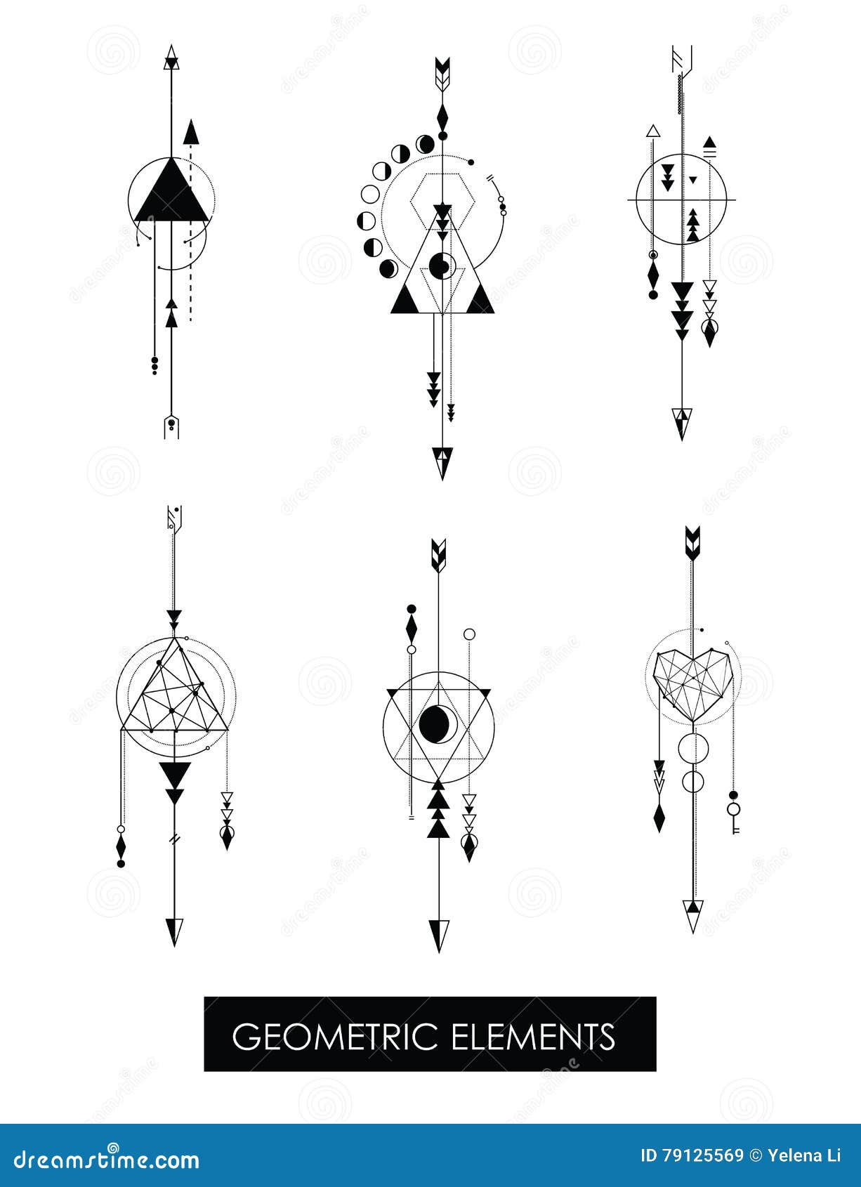 Pack of High Quality Geometric Elements. Stock Vector - Illustration of ...