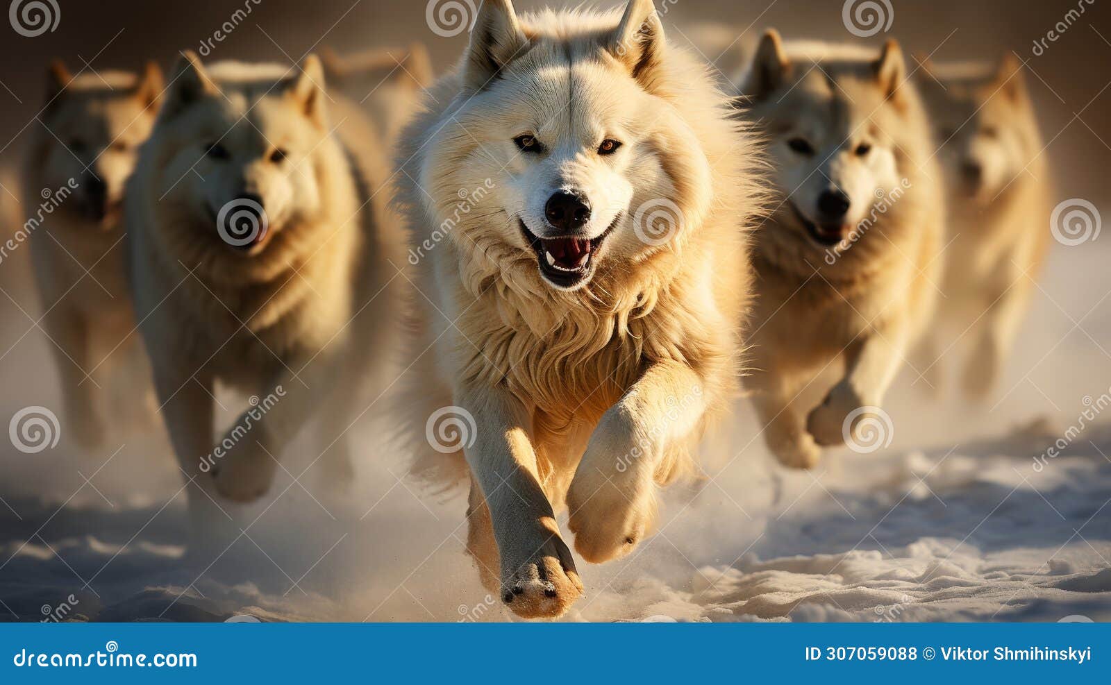 A Pack of Hungry Wolves Running after Prey Stock Illustration ...