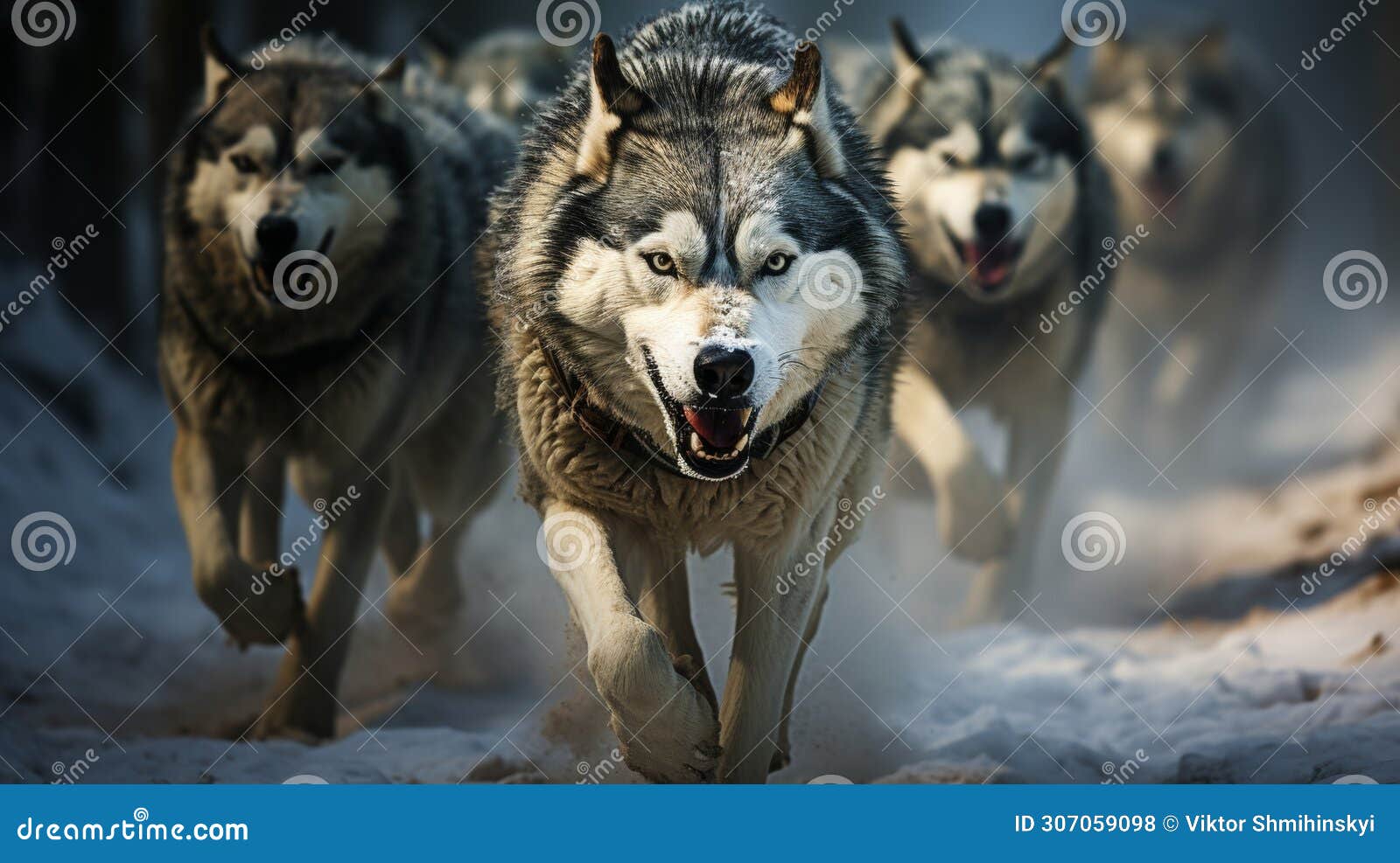 A Pack of Hungry Wolves Running after Prey Stock Illustration ...