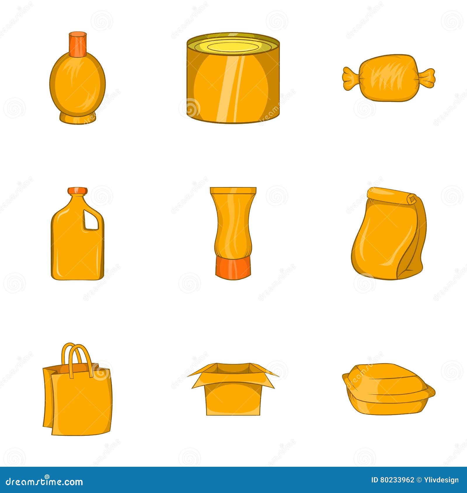 Pack Icons Set, Cartoon Style Stock Vector - Illustration of craft ...