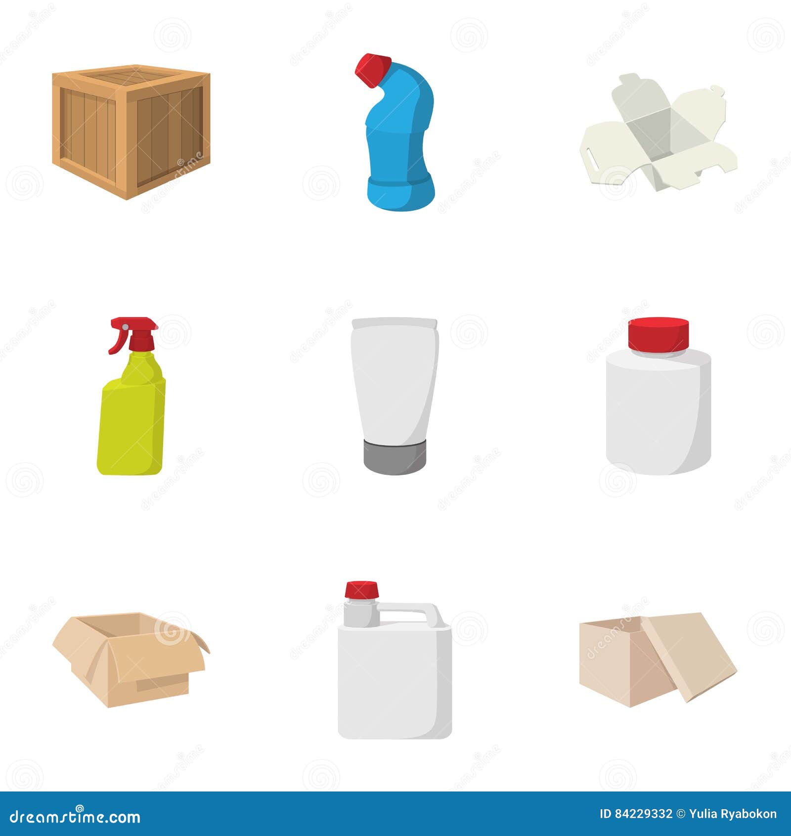 Pack Icons Set, Cartoon Style Stock Vector - Illustration of ...