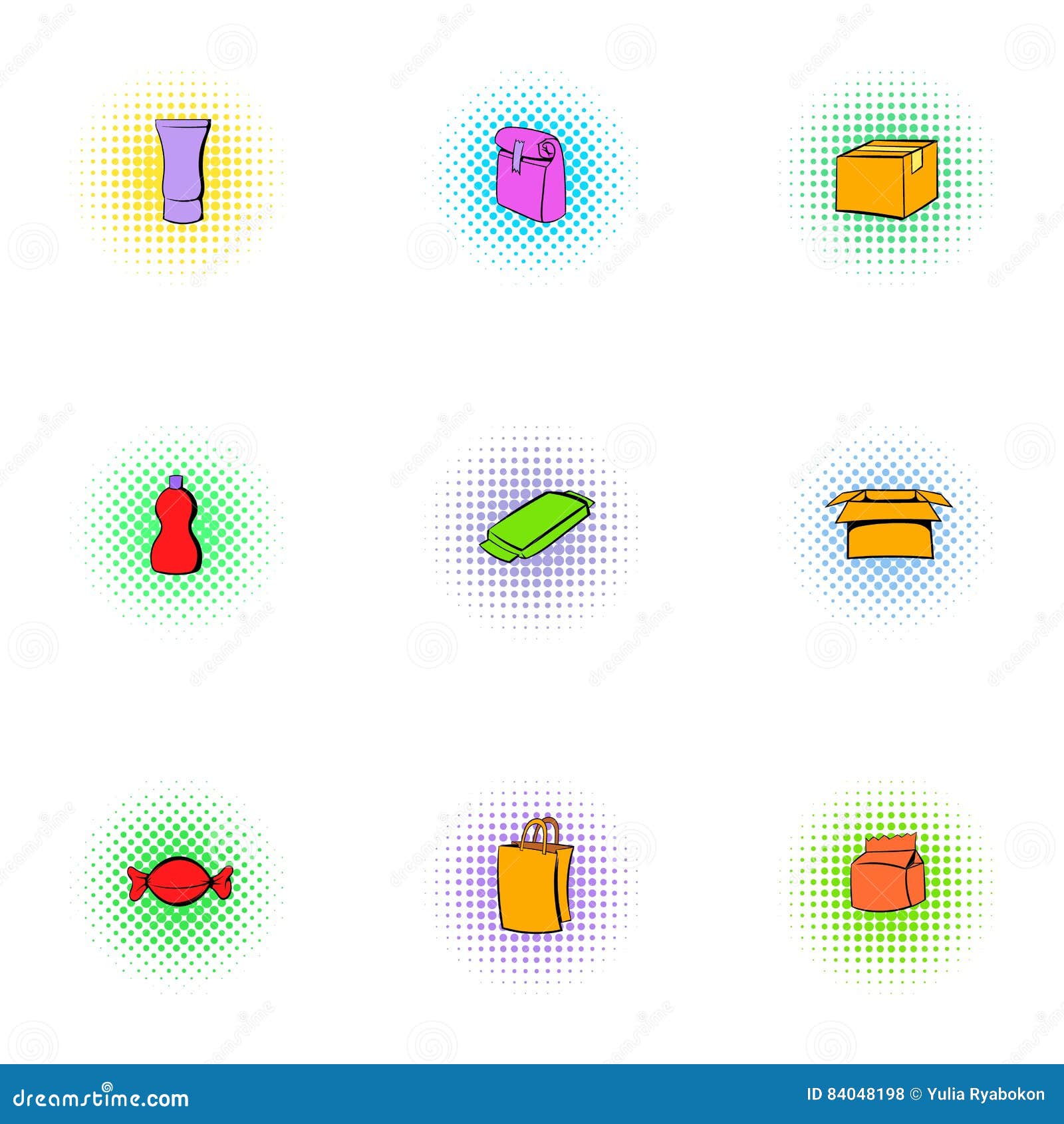 Pack Icons Set, Pop-art Style Stock Vector - Illustration of ...