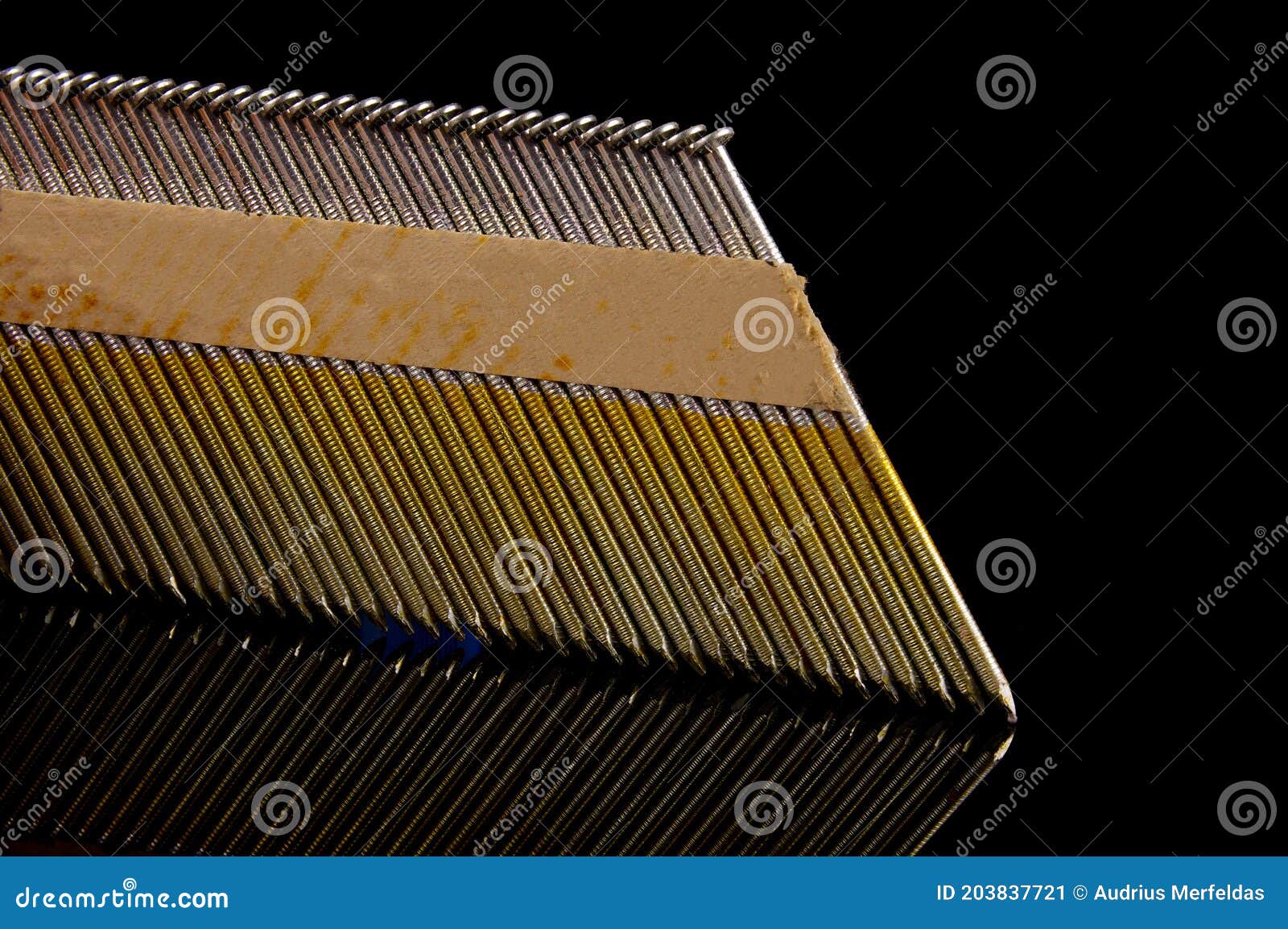 Set of Construction Nails Isolated on the Black Stock Image - Image of ...