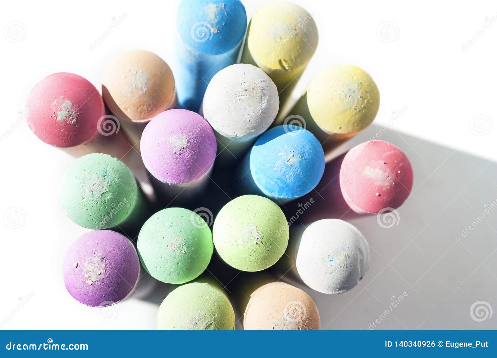 Pack of Jumbo Sidewalk Chalk, Assorted Colors, Bold Tips Casting Shadow ...