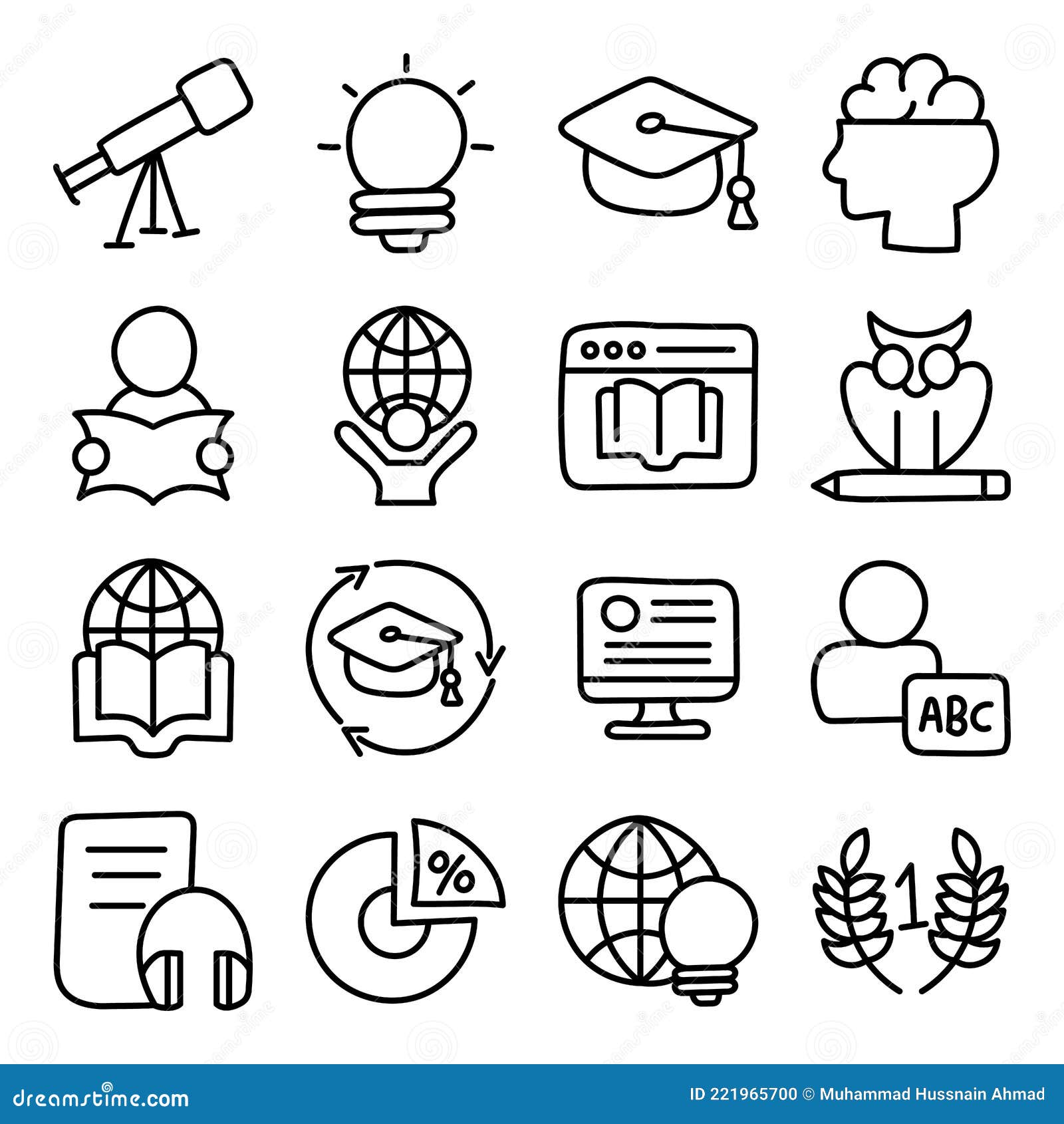 Pack of Learning and Education Linear Icons Stock Vector - Illustration ... Pack of Learning and Education Linear Icons Stock Vector - Illustration ...