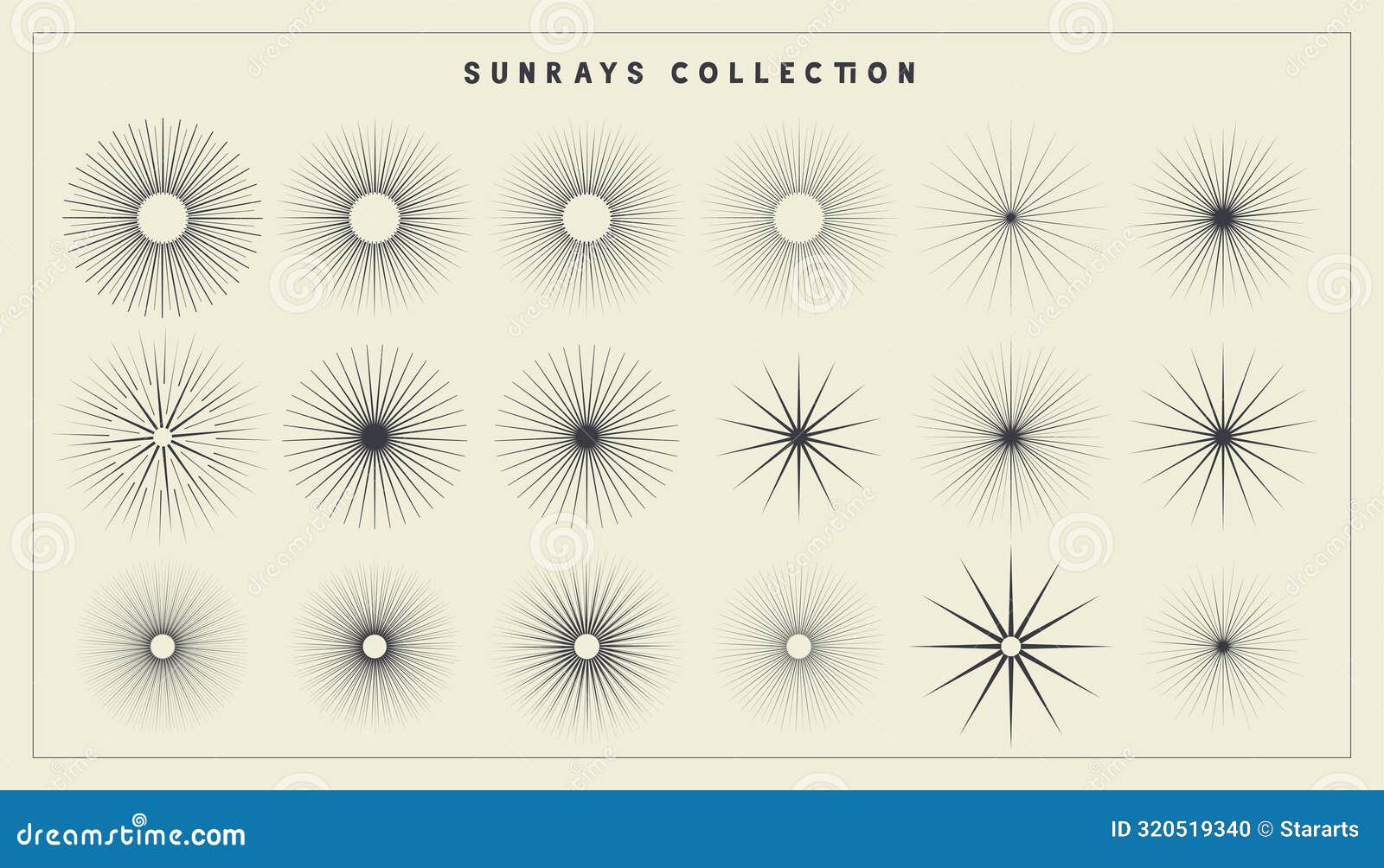 Pack of Linear Sunbeam Rays Icon in Bursting Style Stock Vector ...
