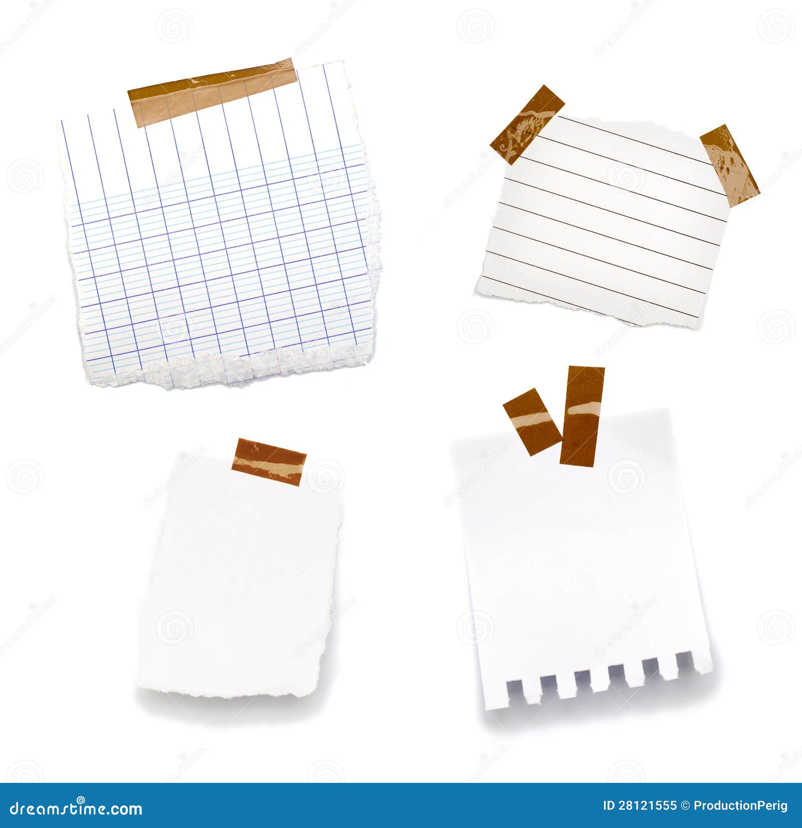 Pack of Little Pieces of Paper Held by an Adhesive Stock Image - Image ...