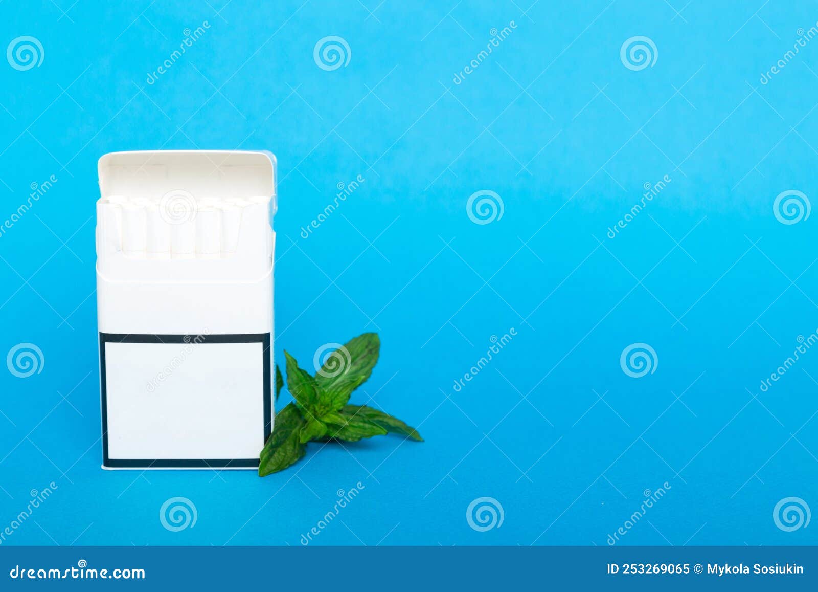 Pack of Menthol Cigarettes and Fresh Mint on Colored Table, Menthol ...