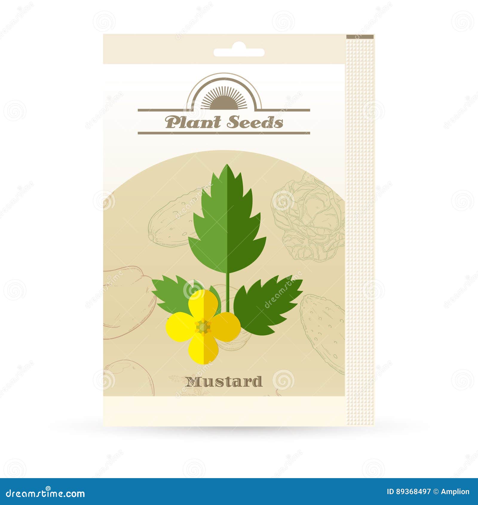 Mustard Seeds. Organic Condiment. Cartoon Flat Style. Vector ...