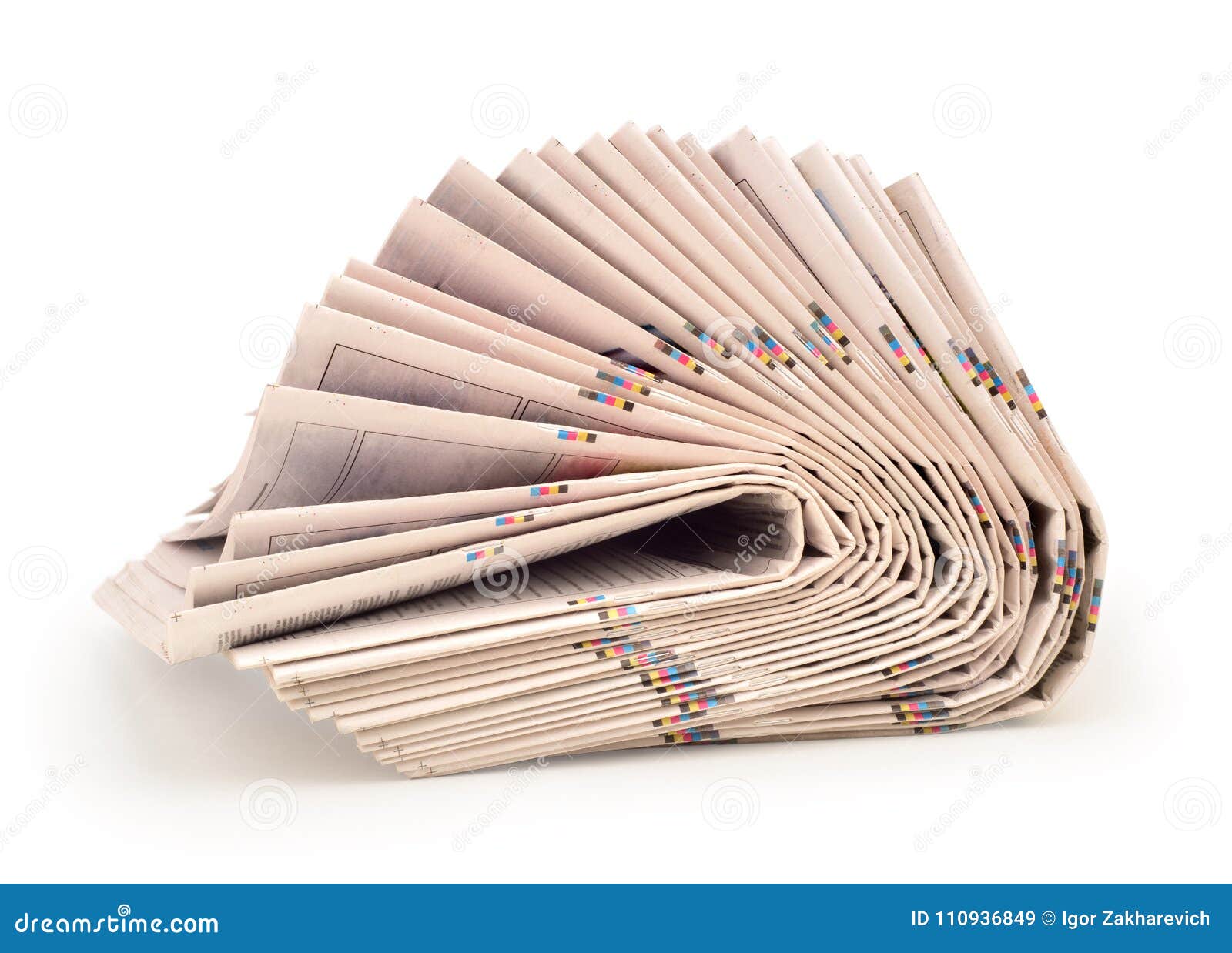 A Pack of Newspapers Isolated Stock Image - Image of copy, isolated ...