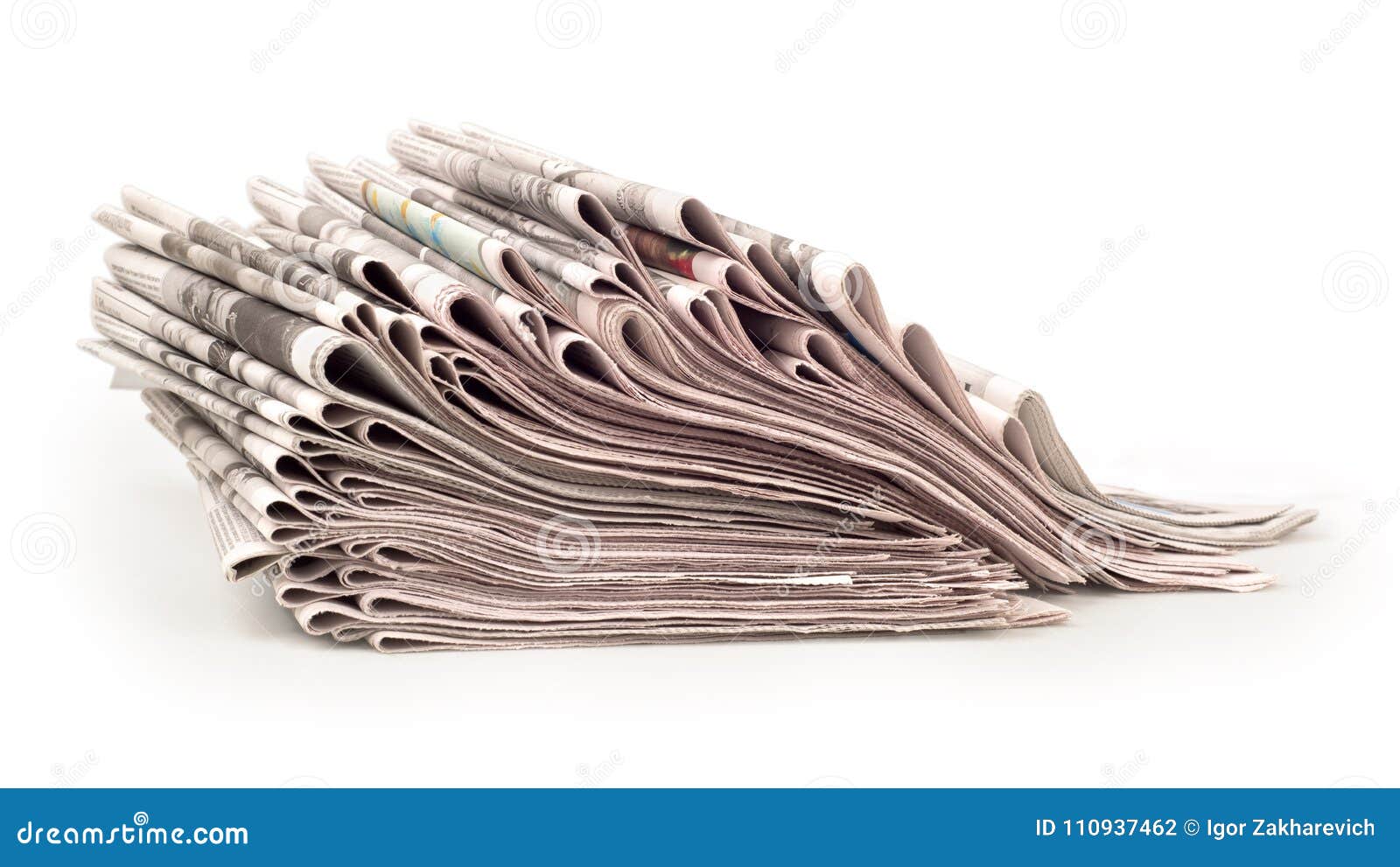 A Pack of Newspapers Isolated Stock Photo - Image of pack, format ...