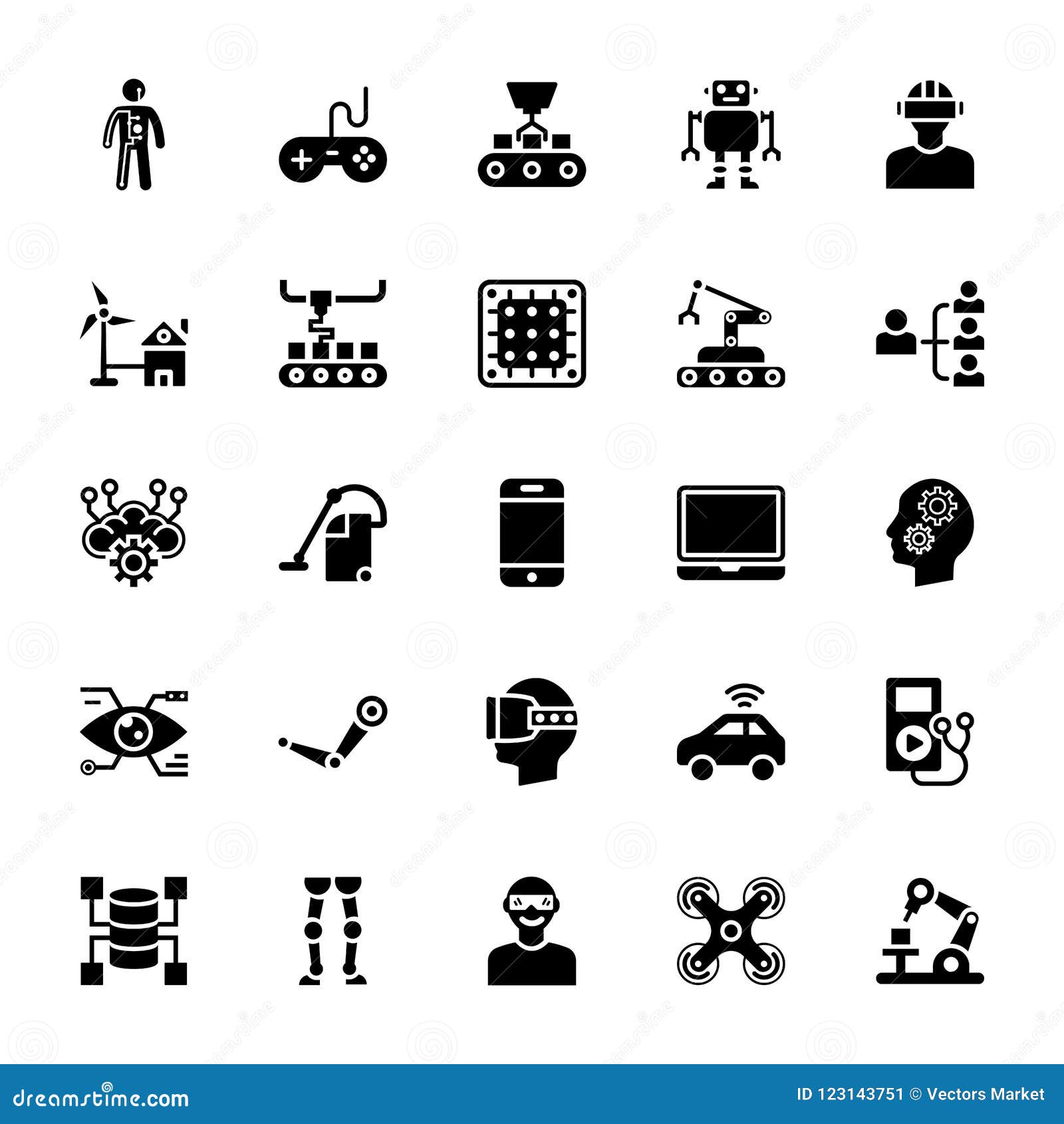 Artificial Intelligence Glyph Vector Icons Stock Illustration ... Artificial Intelligence Glyph Vector Icons Stock Illustration ...