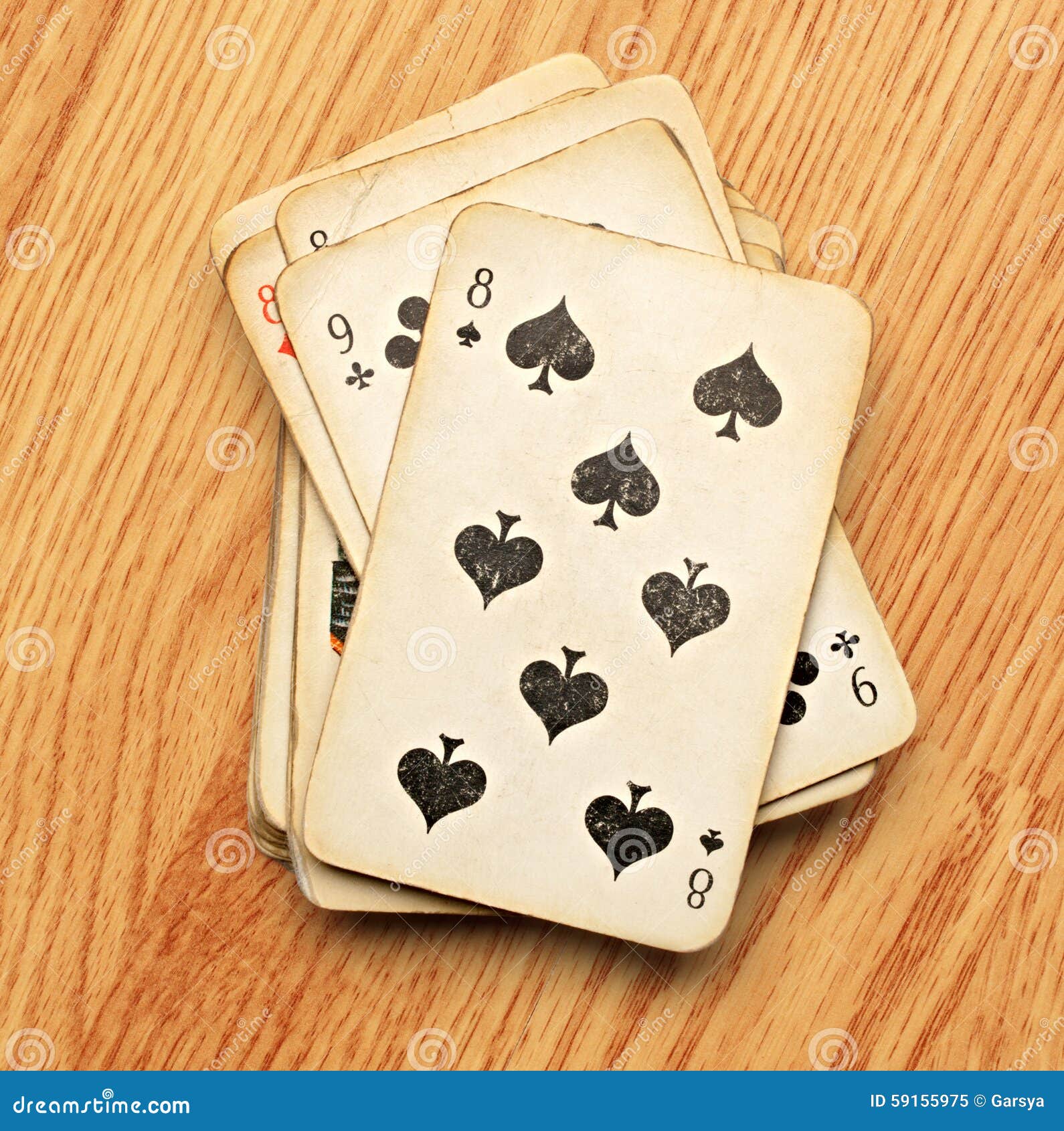 Pack of old playing cards stock image. Image of shabby - 59155975