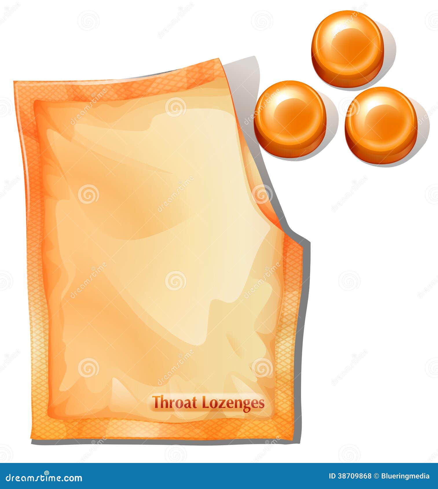 A Pack of Orange Throat Lozenges Stock Vector - Illustration of ...