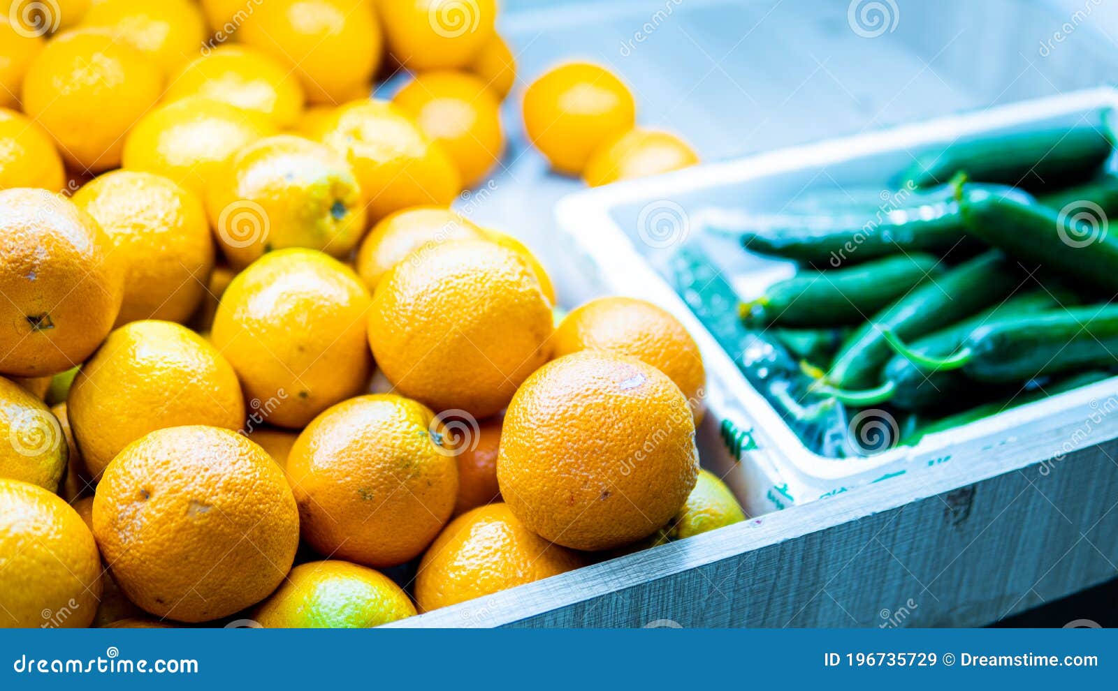 A Pack of Oranges in a Supermarket Stock Image - Image of white ...