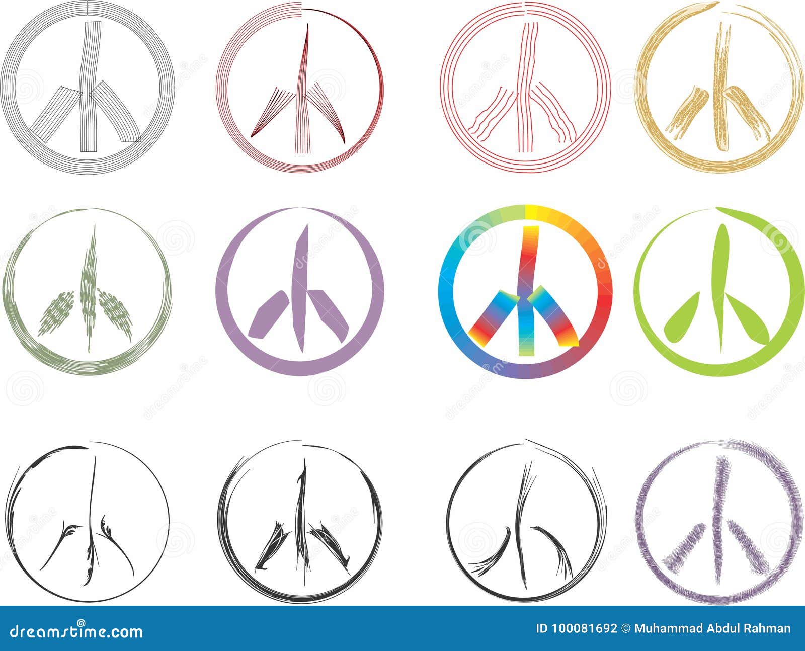 Peace signs stock vector. Illustration of peace, humanity - 100081692