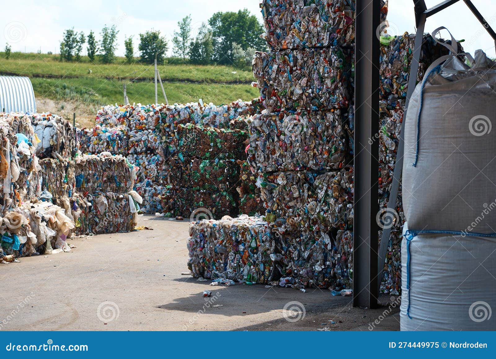 Pack of Plastic Materials in Recycling Plant Yard Stock Image - Image ...