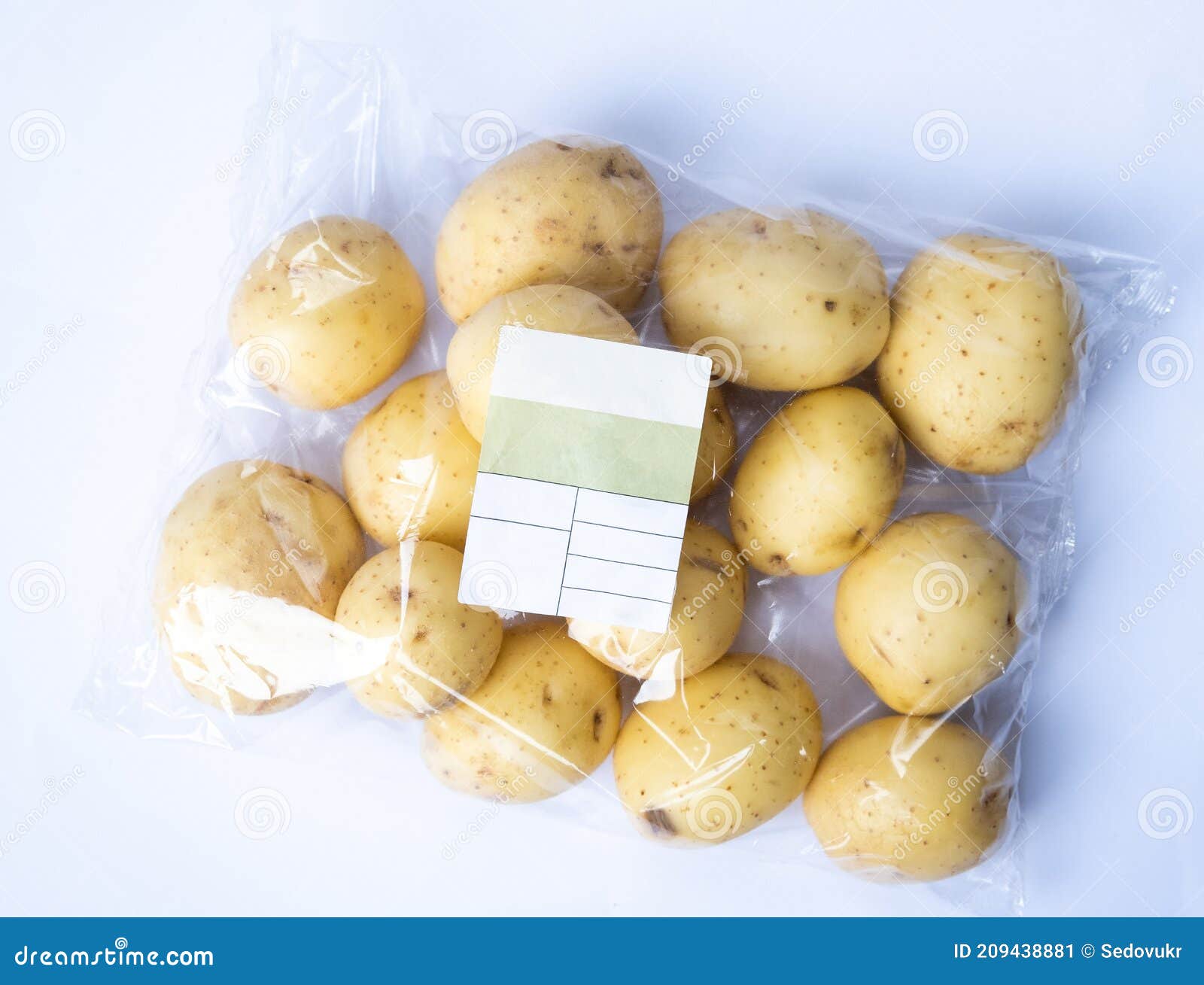 Pack of Potatoes Isolated on White with Empty Label. Mock Up Stock ...