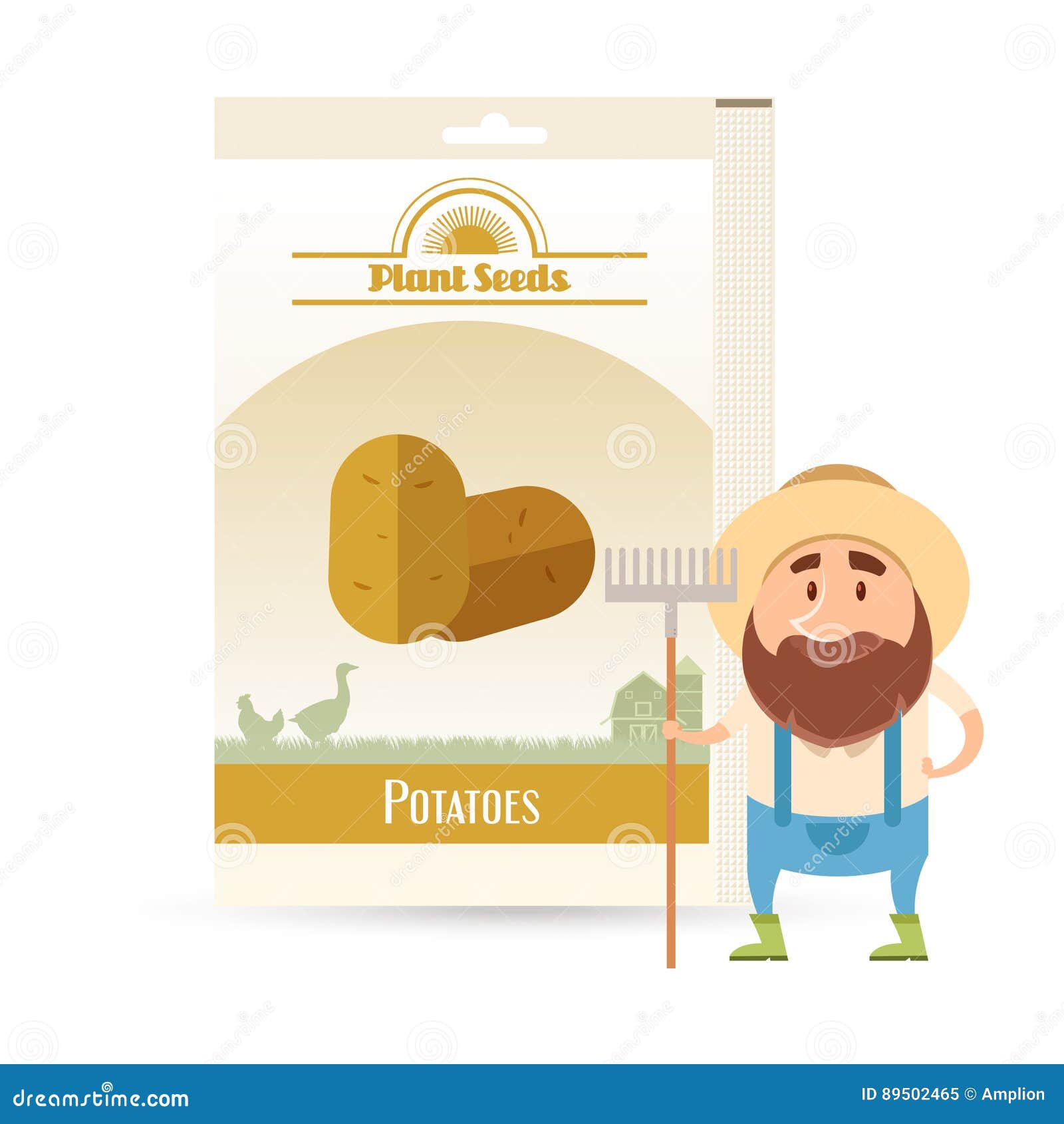 Pack of Potatoes Seeds Icon Stock Vector - Illustration of organic ...