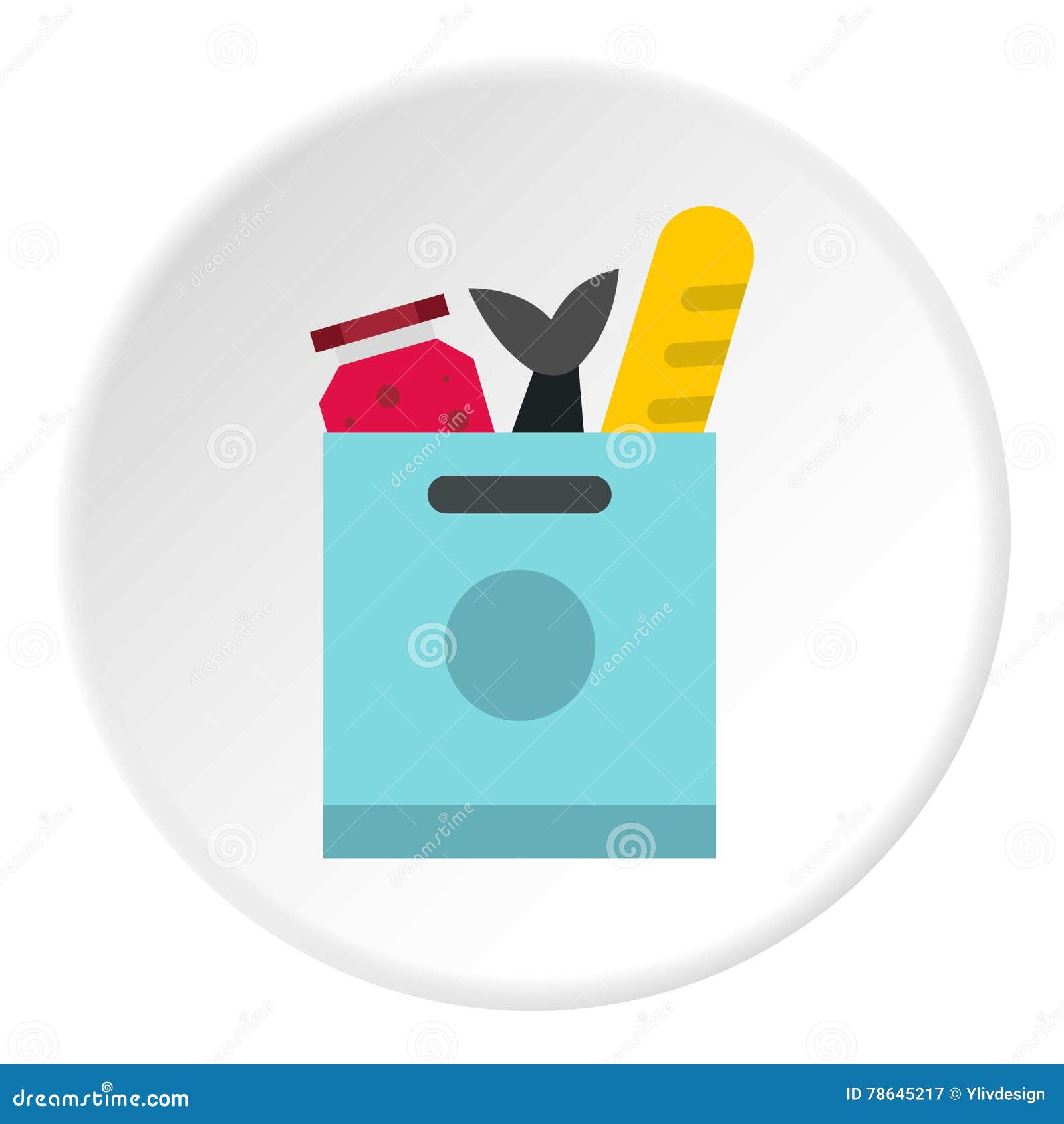 Pack with Products Icon, Flat Style Stock Vector - Illustration of ...