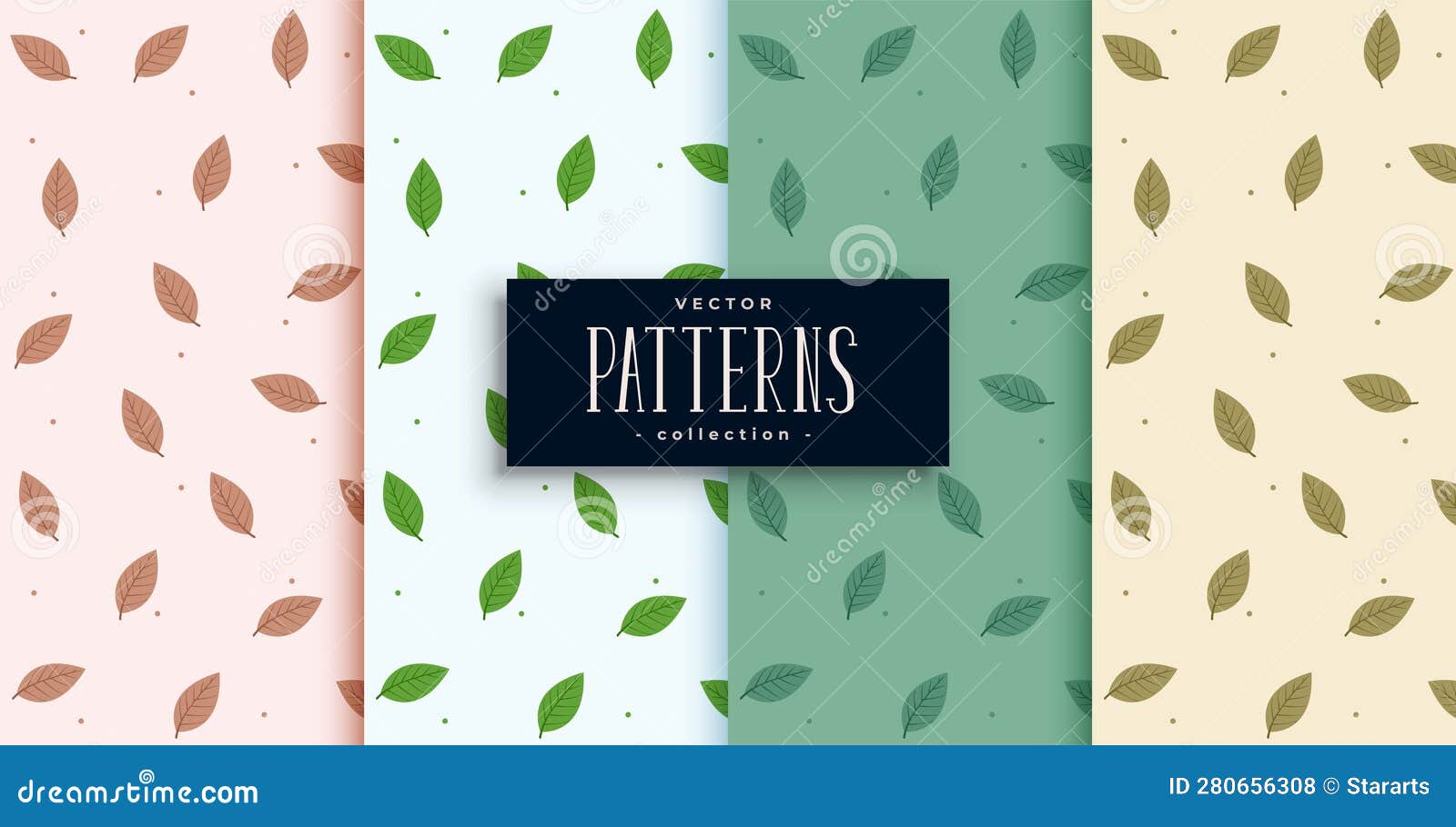 Pack of Realistic Small Leaves Design in Four Various Colors Background ...