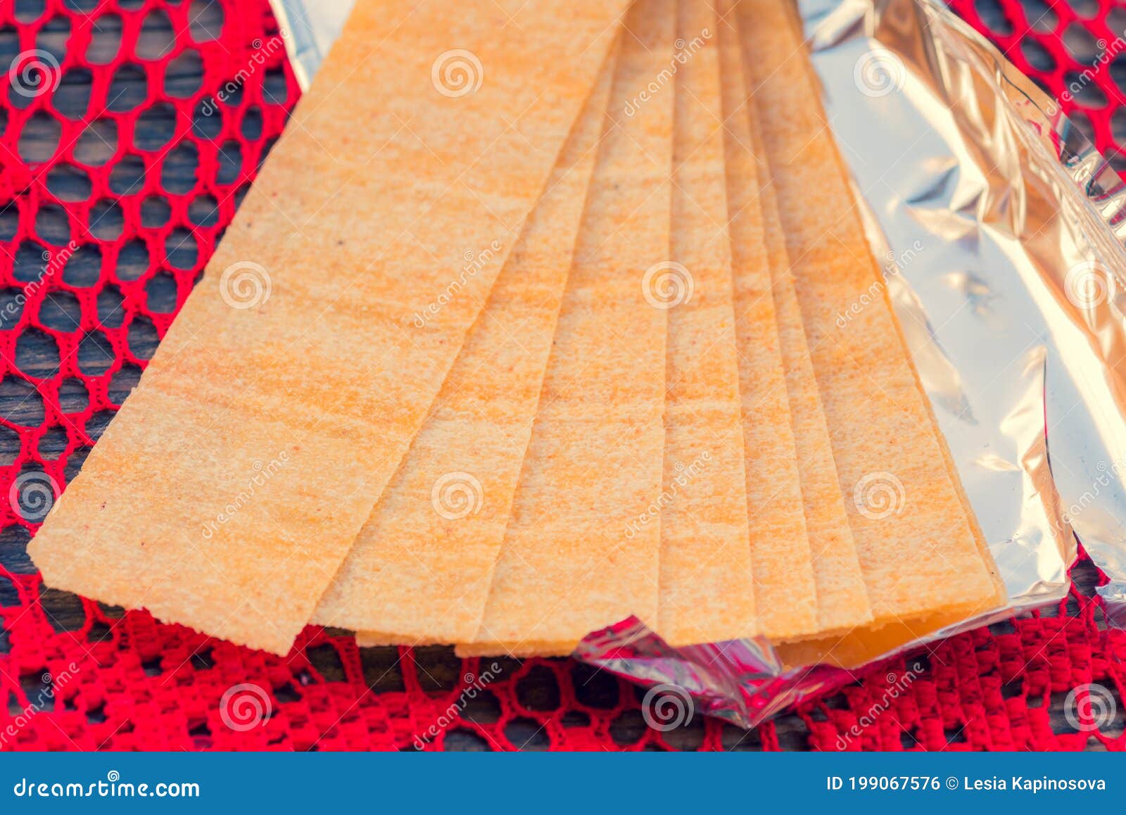 A Pack of Rectangular Chips. Rectangular Chips Stock Photo - Image of ...