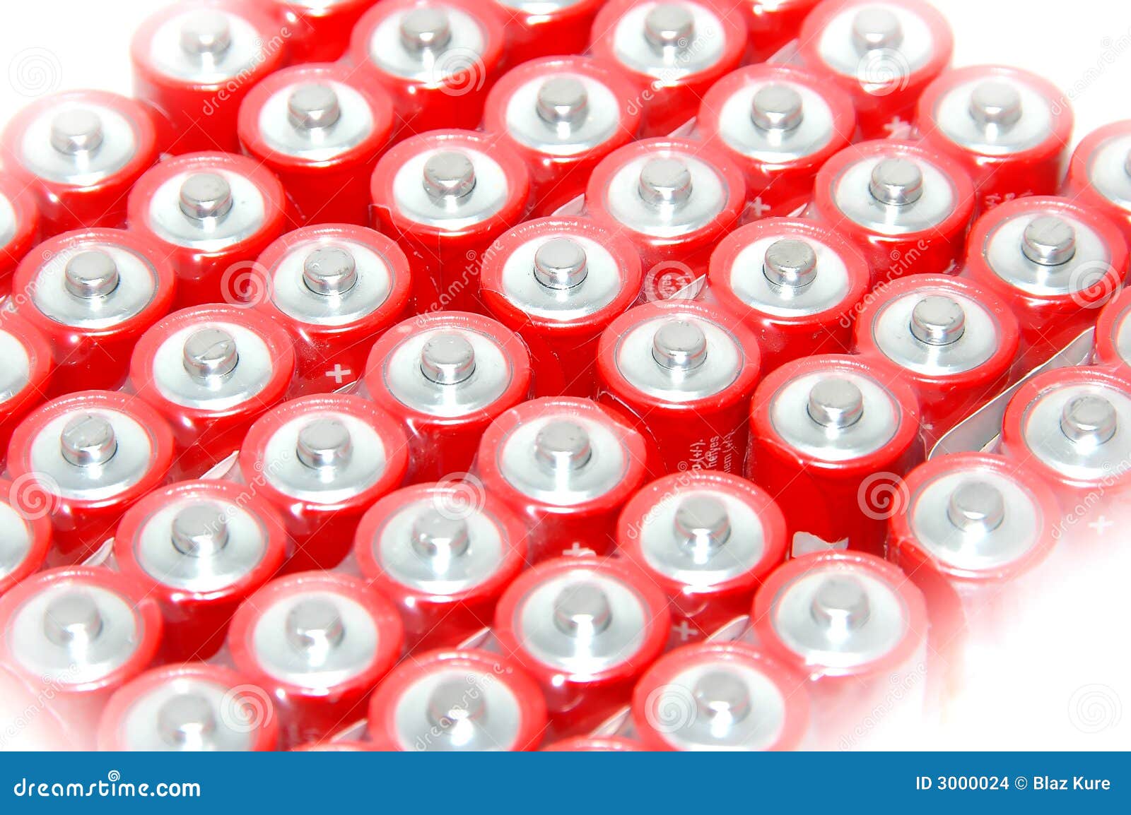 Pack of red batteries stock photo. Image of bunch, electric - 3000024