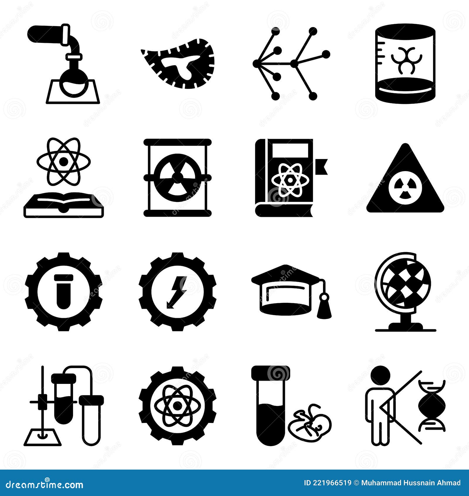 Pack of Science and Experiments Solid Icons Stock Vector - Illustration ...
