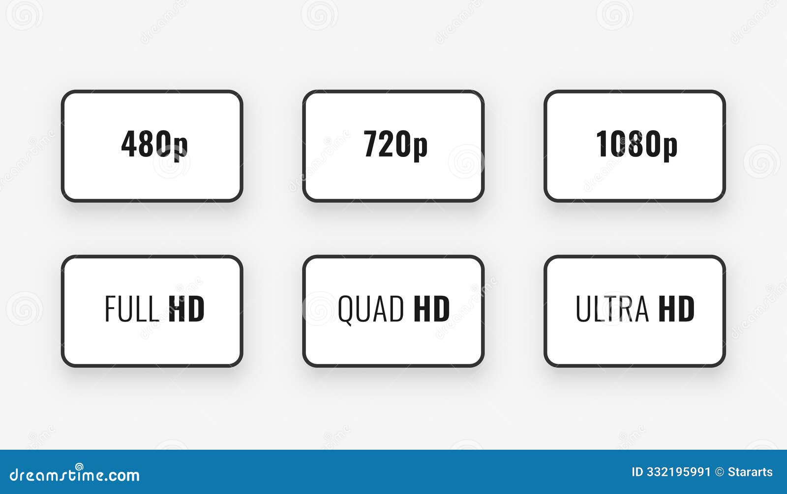 Pack of Screen Resolution Dimension Tag Icon Design Stock Illustration ...