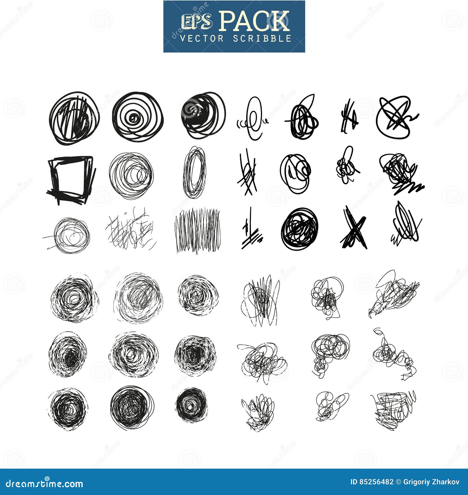 Pack of Scribble Elements. You Can Use it As Brush Stock Illustration ...
