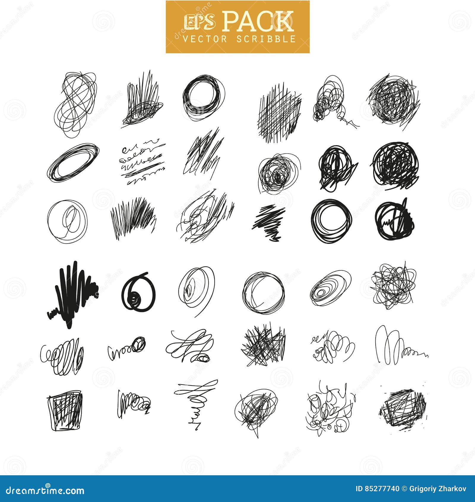 Pack of Scribble Elements. You Can Use it As Brush Stock Illustration ...