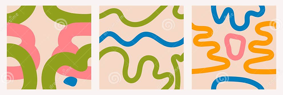 Pack with Seamless Patterns. Baby Naive Illustrations with Lines Stock ...