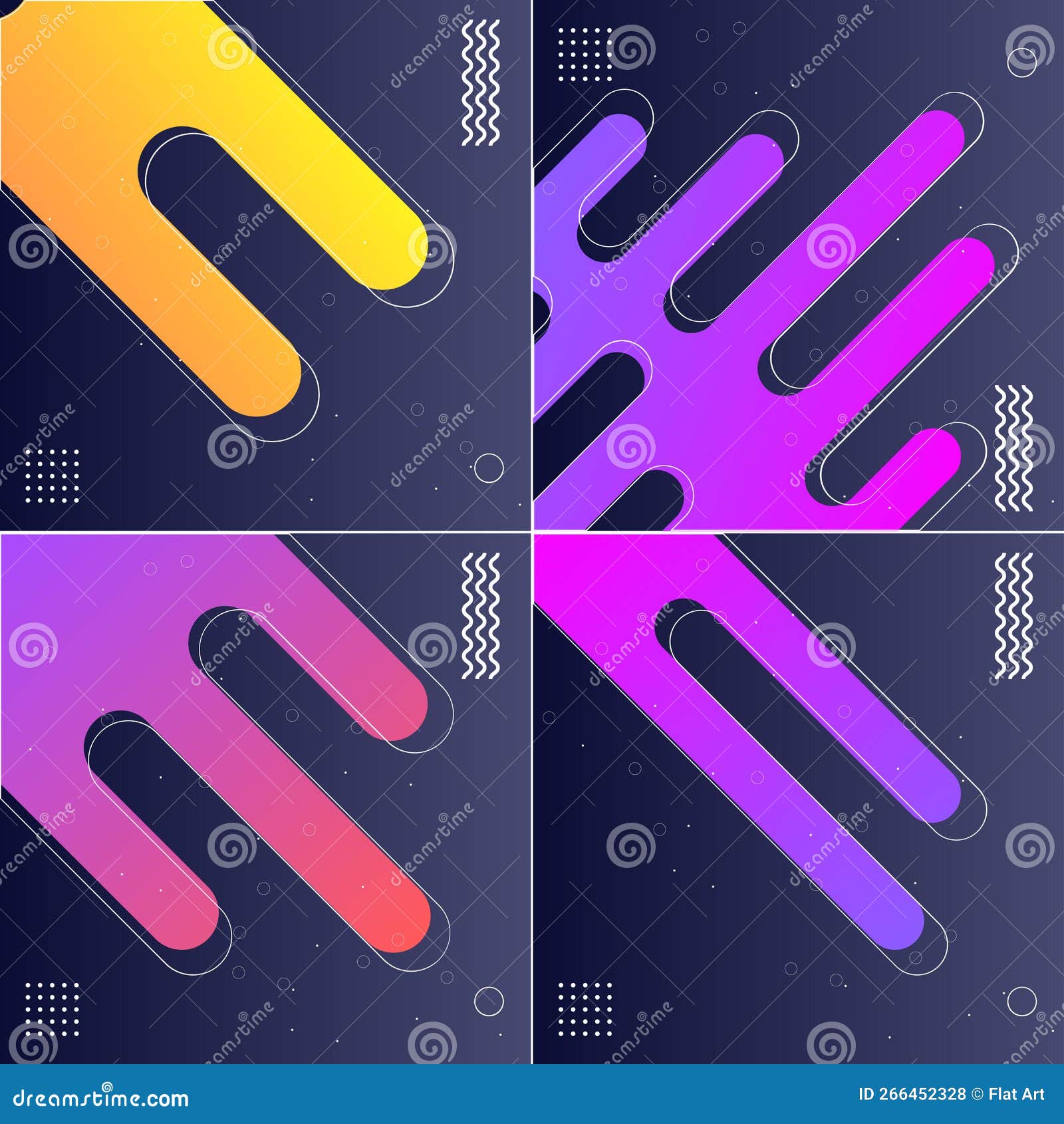 Pack of 4 Seamless Vector Patterns with Diagonal Stripes 1950s-1960s ...