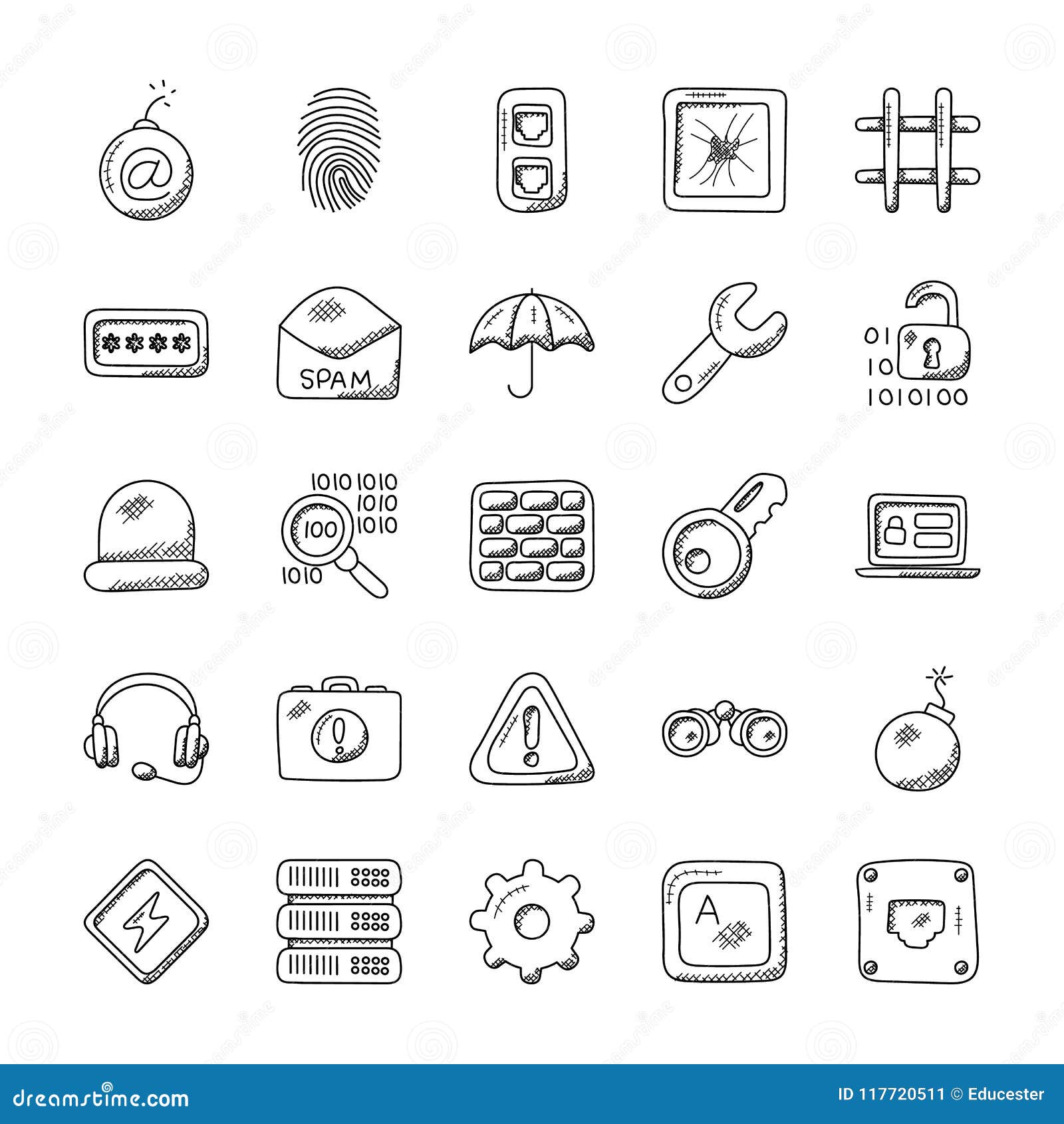 Security Creative Doodle Icons Stock Illustration - Illustration of ...