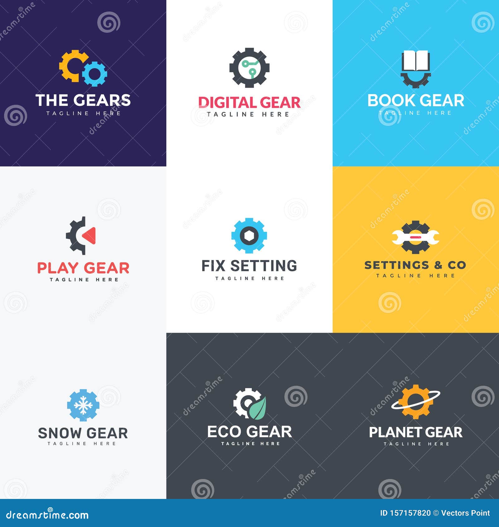 Pack of Setting Logo Vectors Stock Vector - Illustration of knowledge ...