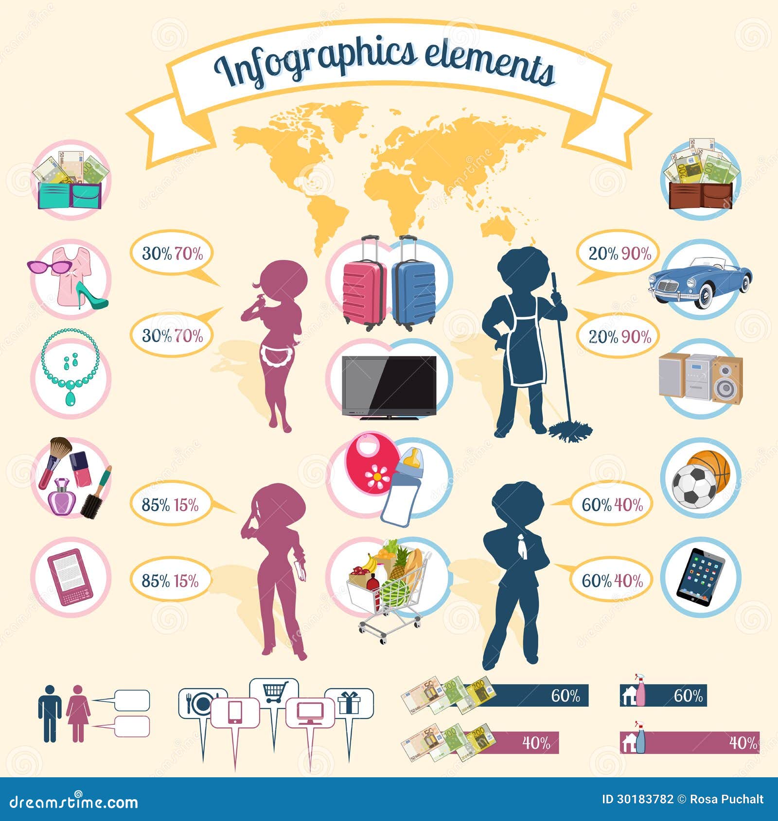 Infographics Elements Equality, Retribution and Do Stock Vector ...
