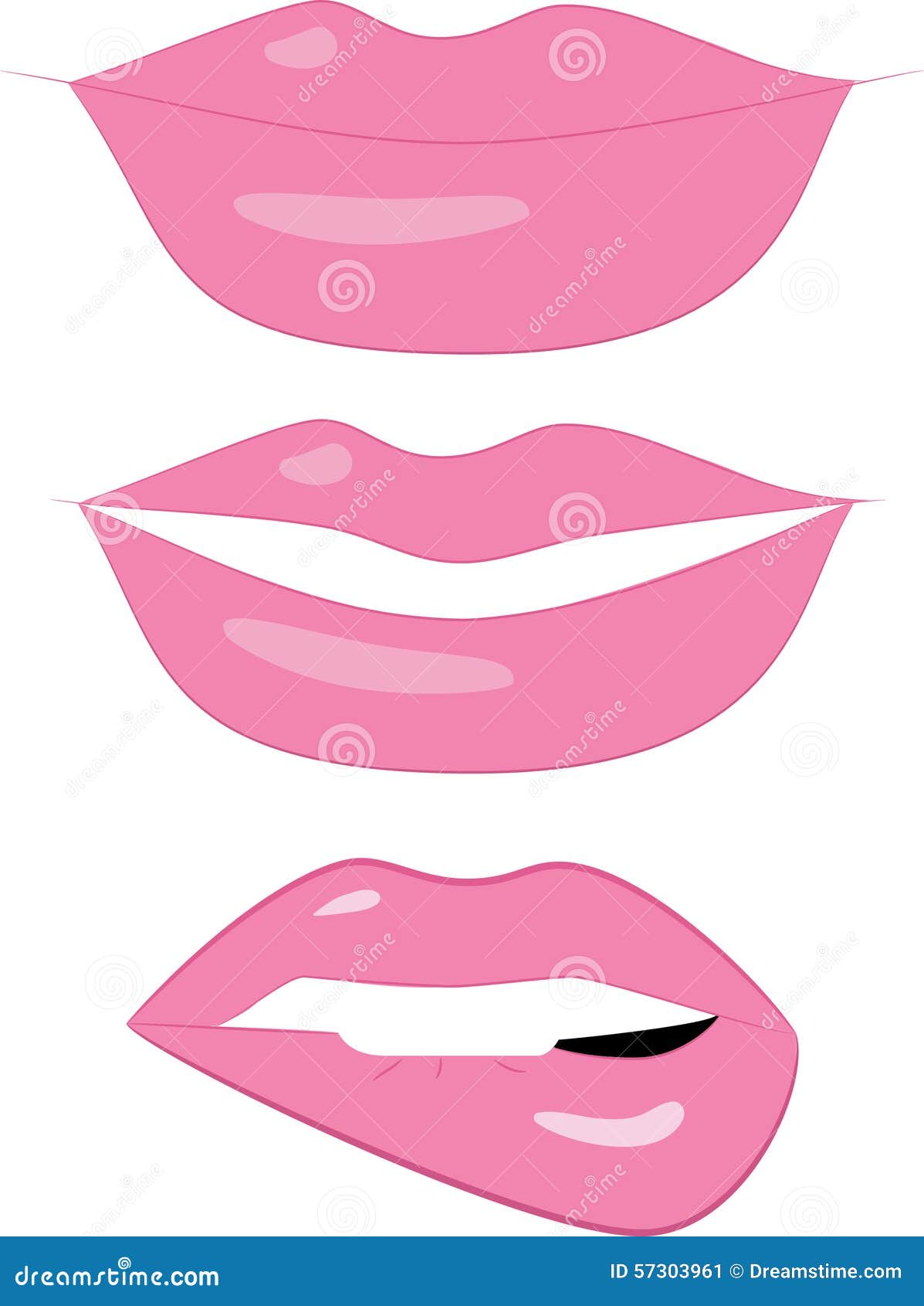 Pack of 3 lips stock illustration. Illustration of smile - 57303961