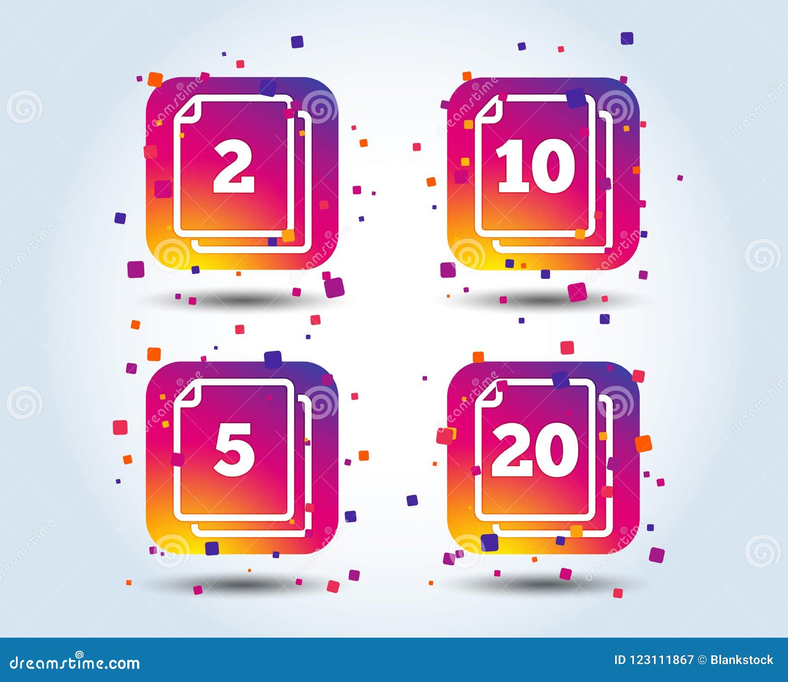 In Pack Sheets Icons. Quantity Per Package. Stock Vector - Illustration ...