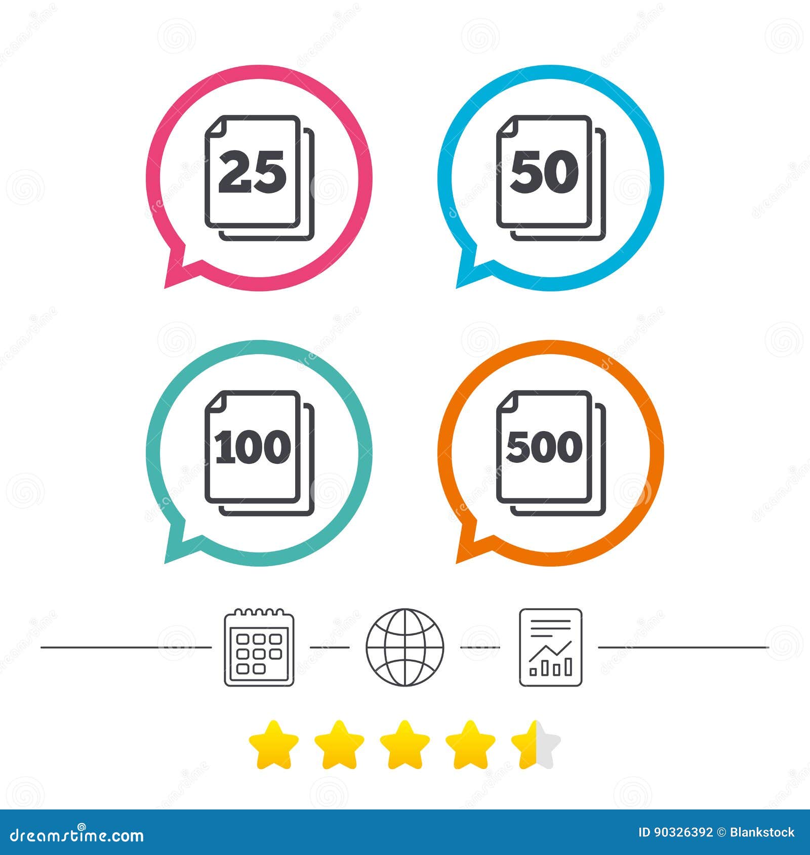 In Pack Sheets Icons. Quantity Per Package. Stock Vector - Illustration ...