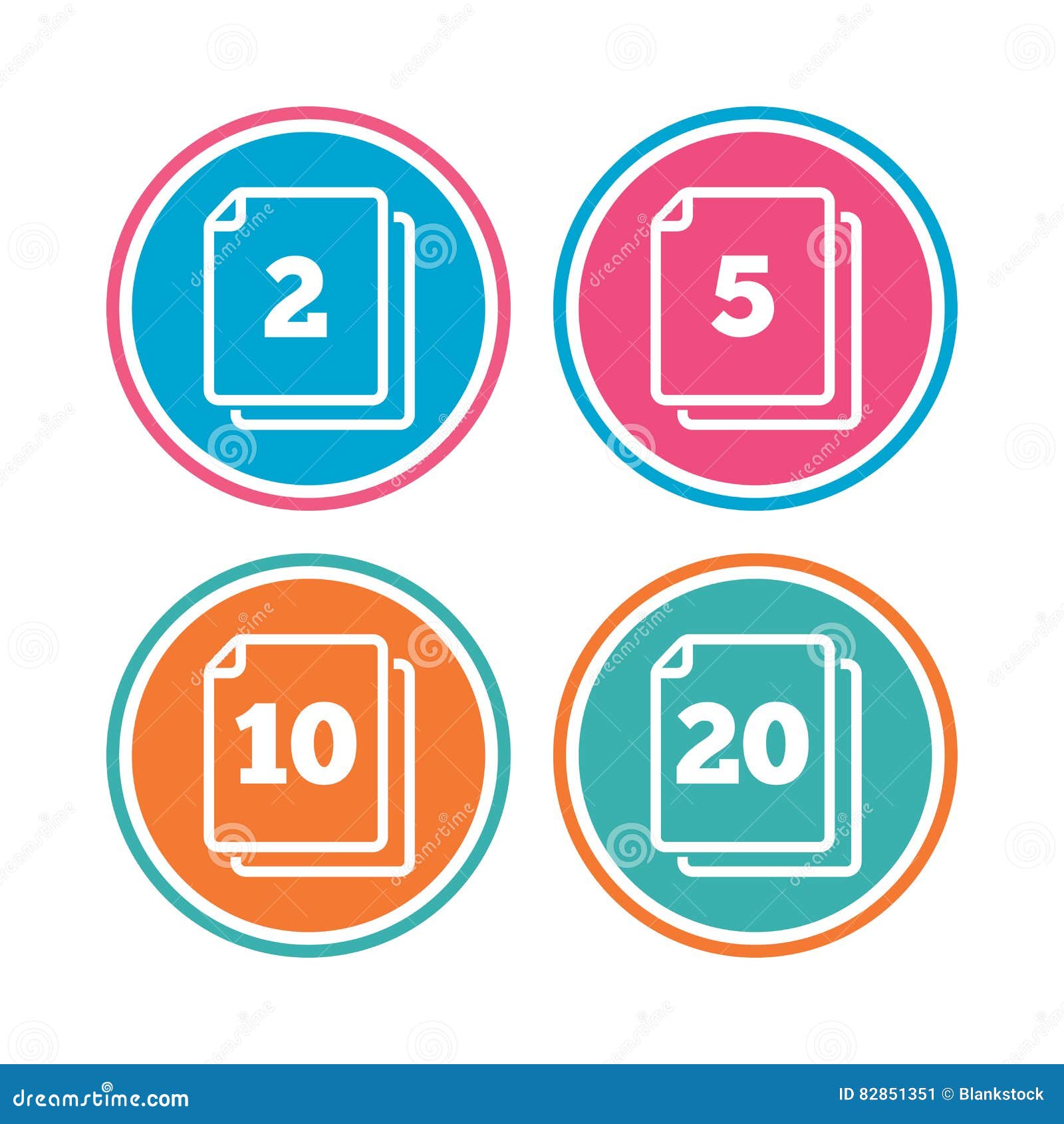 In Pack Sheets Icons. Quantity Per Package. Stock Vector - Illustration ...