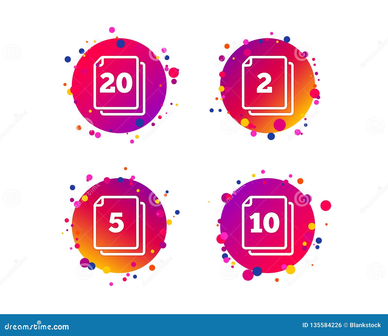 In Pack Sheets Icons. Quantity Per Package. Vector Stock Vector ...