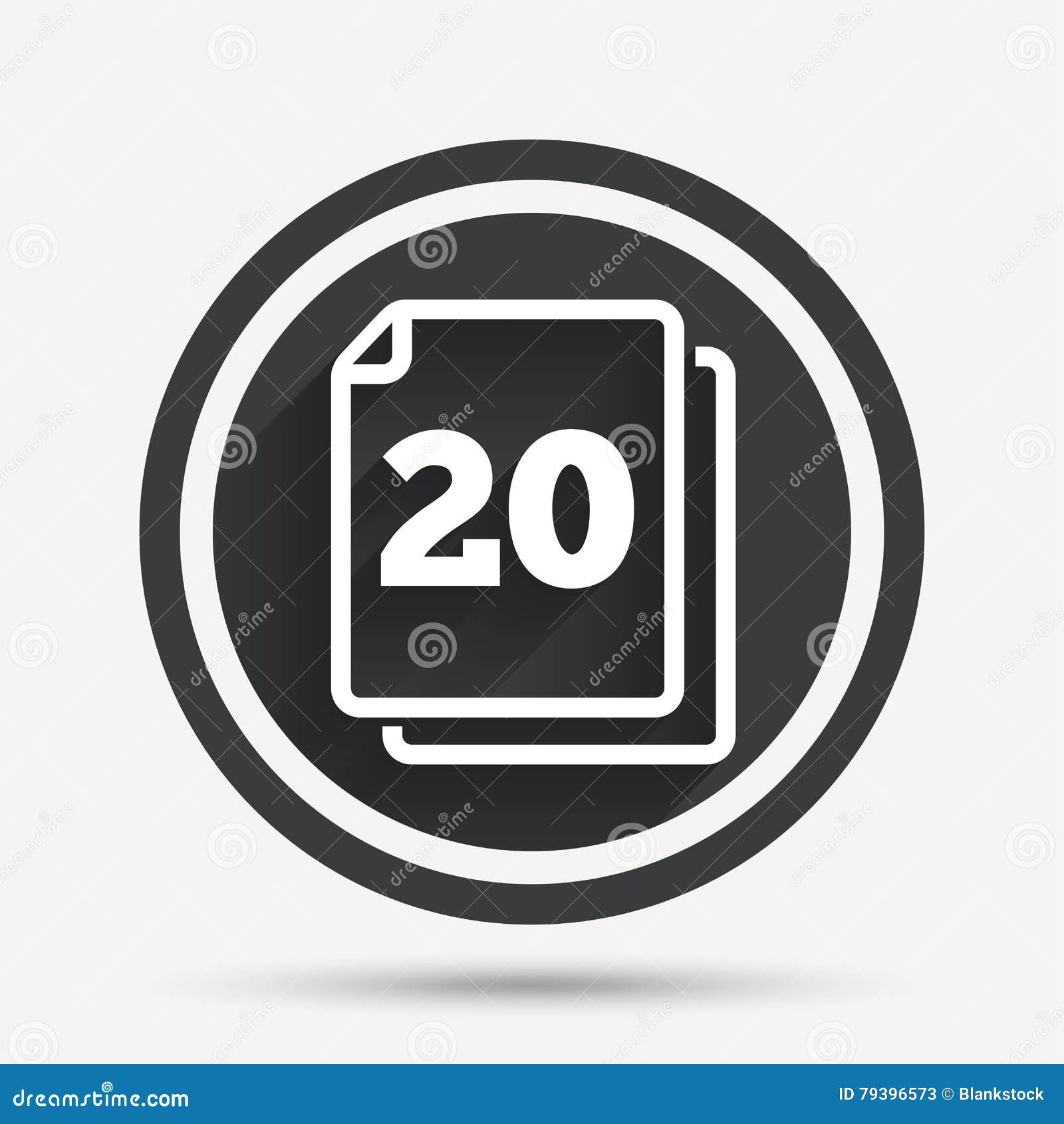 In Pack 20 Sheets Sign Icon. 20 Papers Symbol Stock Vector ...