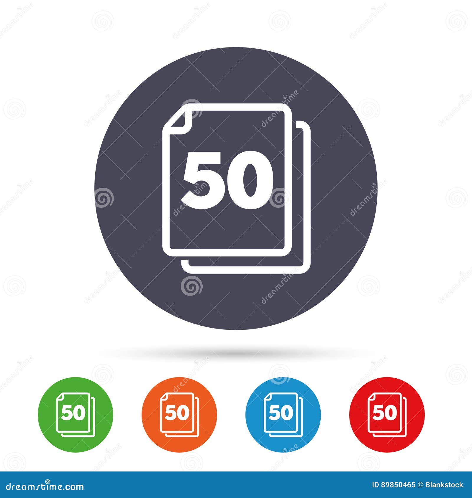 In Pack 50 Sheets Sign Icon. 50 Papers Symbol Stock Vector ...