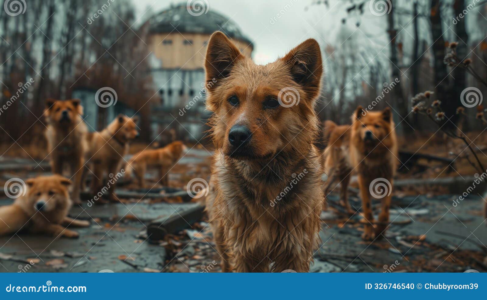 A Pack of Similar-looking Dogs Stands in a Desolate, Post-apocalyptic ...