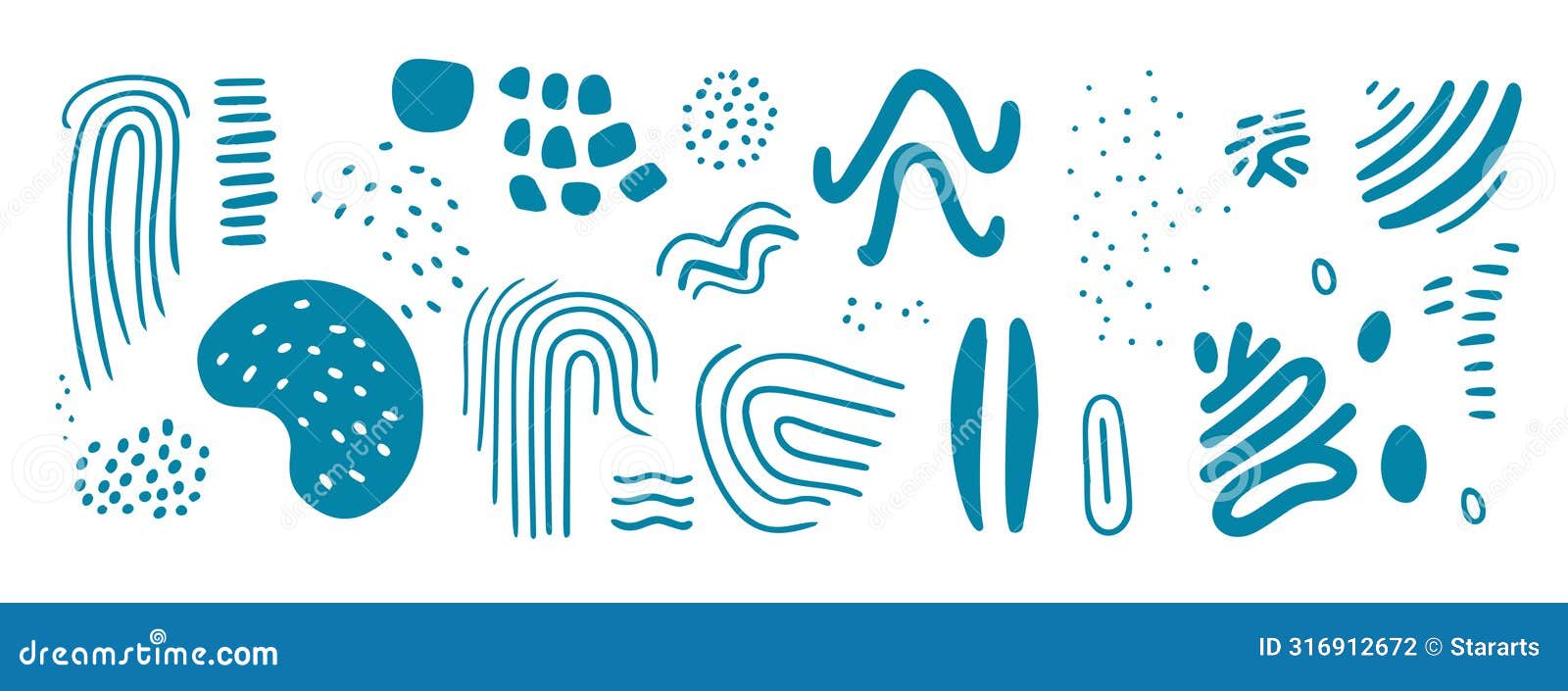 Pack of Simple Emphasis Shape in Hand Drawn Stock Vector - Illustration ...