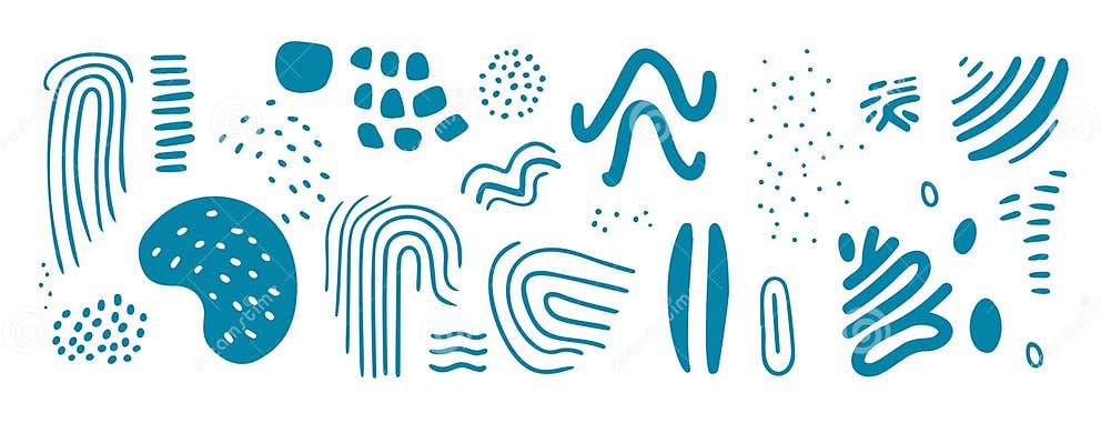 Pack of Simple Emphasis Shape in Hand Drawn Stock Vector - Illustration ...